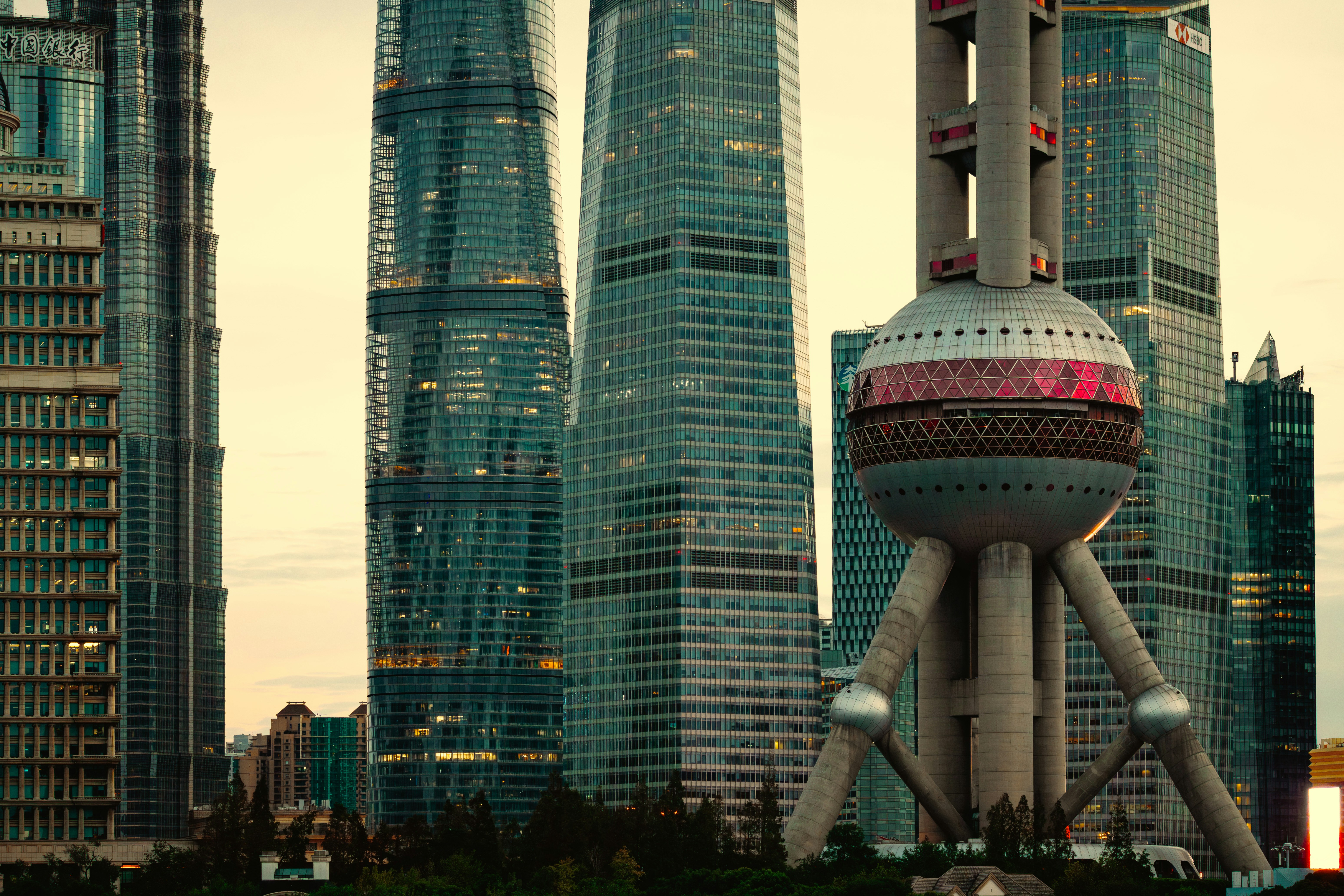 A picture of some very tall buildings in the city photo – Free 陆家嘴 ...