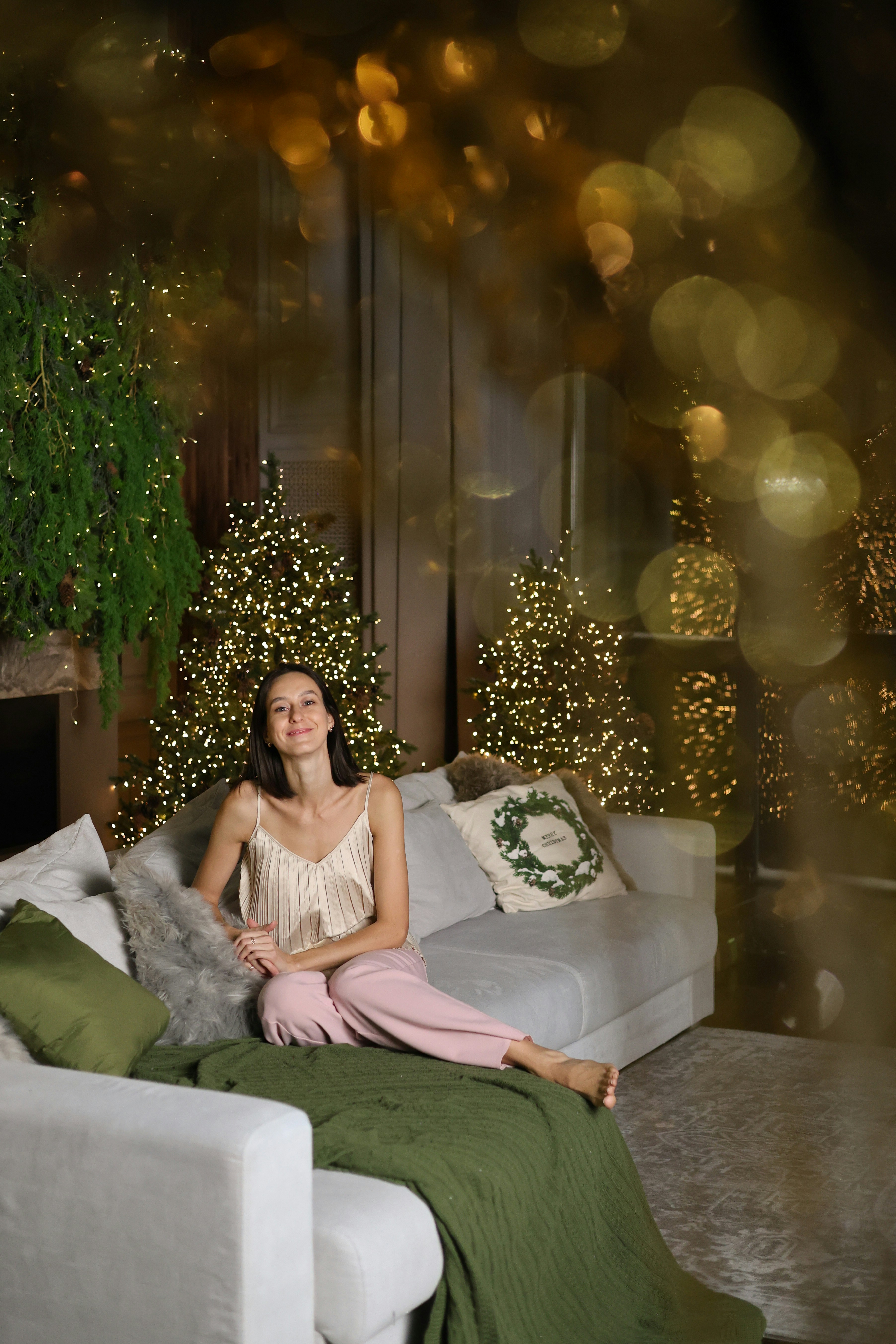 Serene Moments Amidst Festive Glow