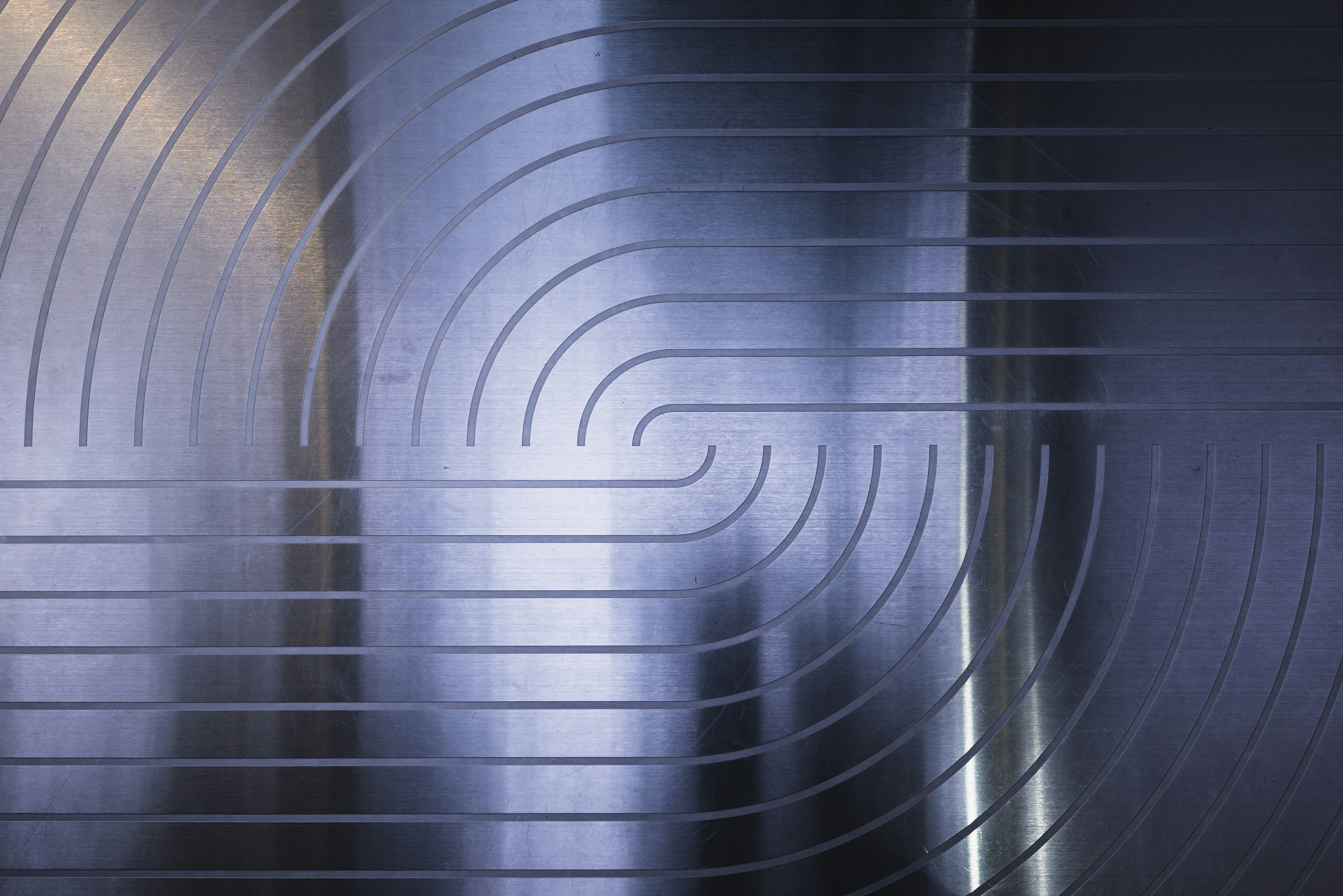 Concentric Glass: Blue Circles Beneath a Frosted Surface