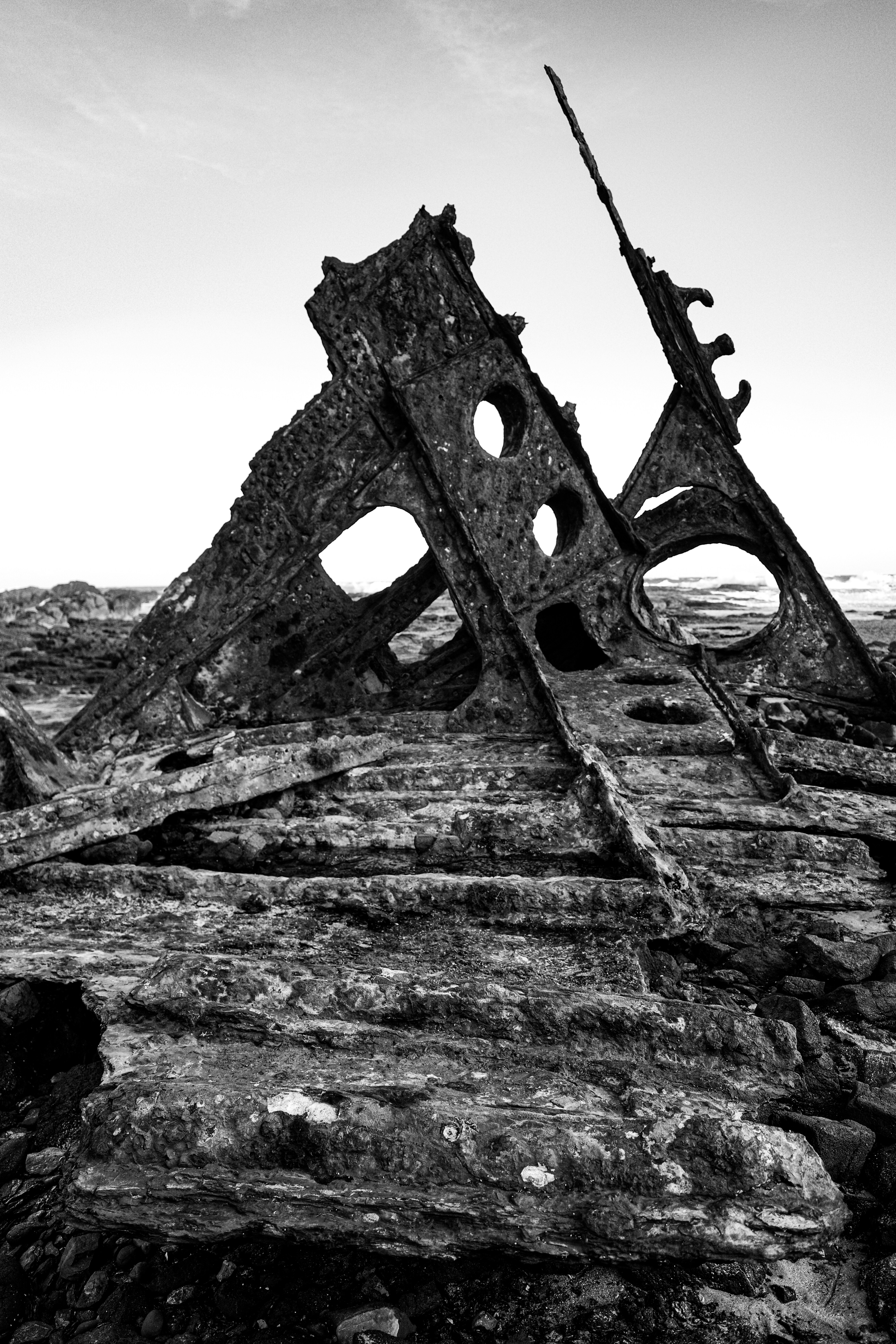 A black and white photo of a ship wreck photo – Free Texture Image on ...