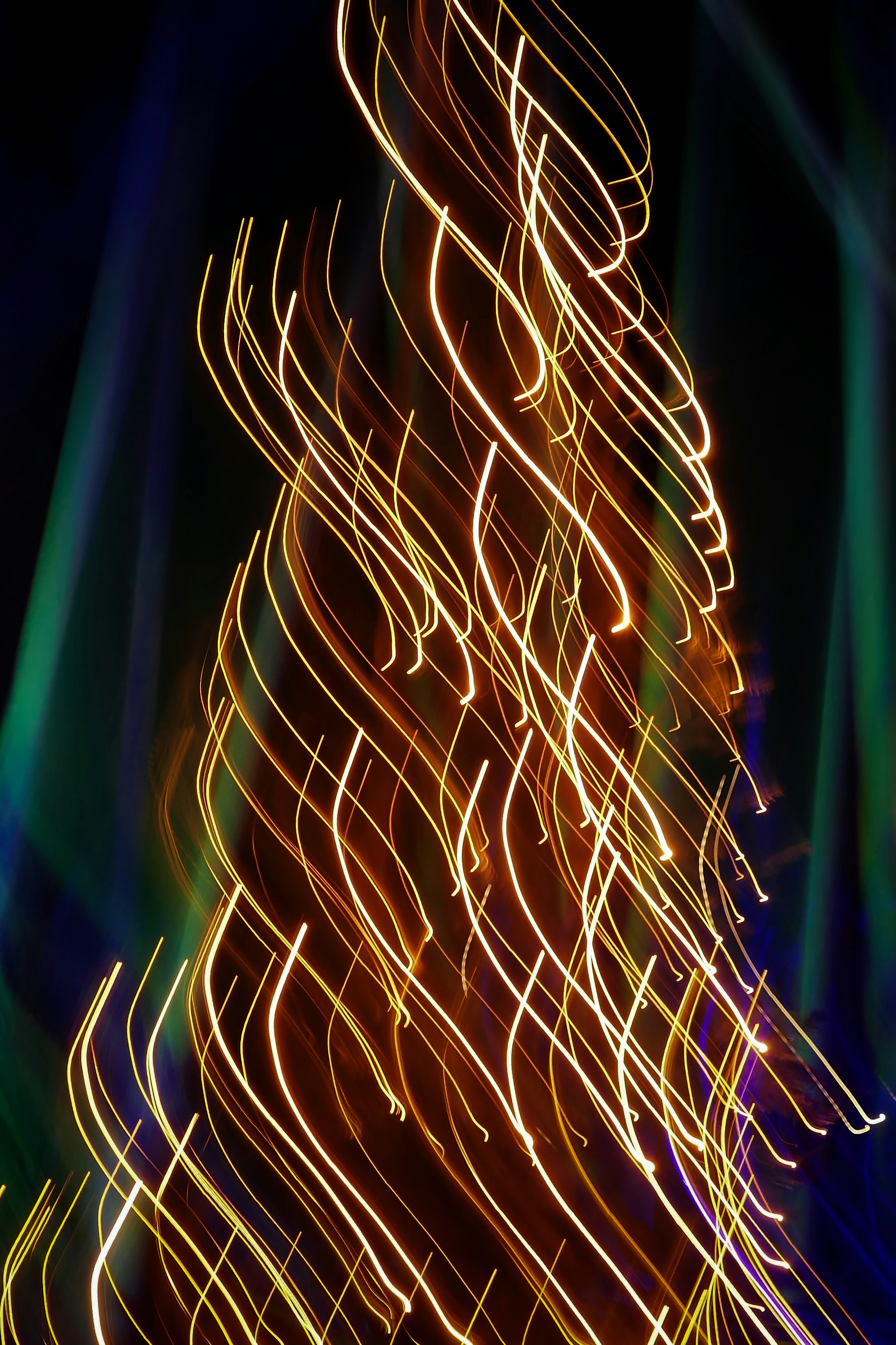 Spiral Fire: Long-Exposure Neon Trails in the Dark