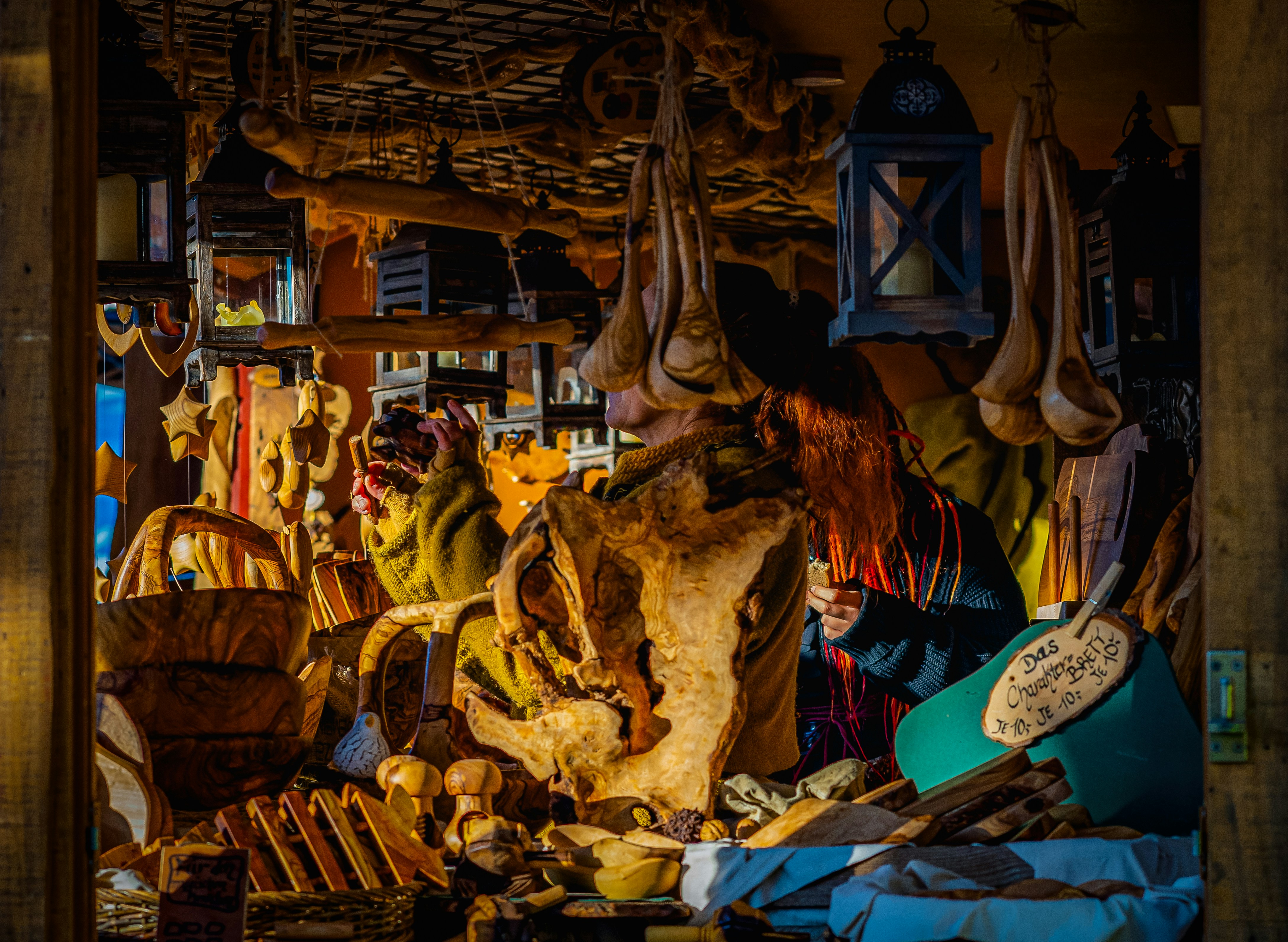 Charcuterie in Candlelight: A Rustic Market Stall Bathed in Amber