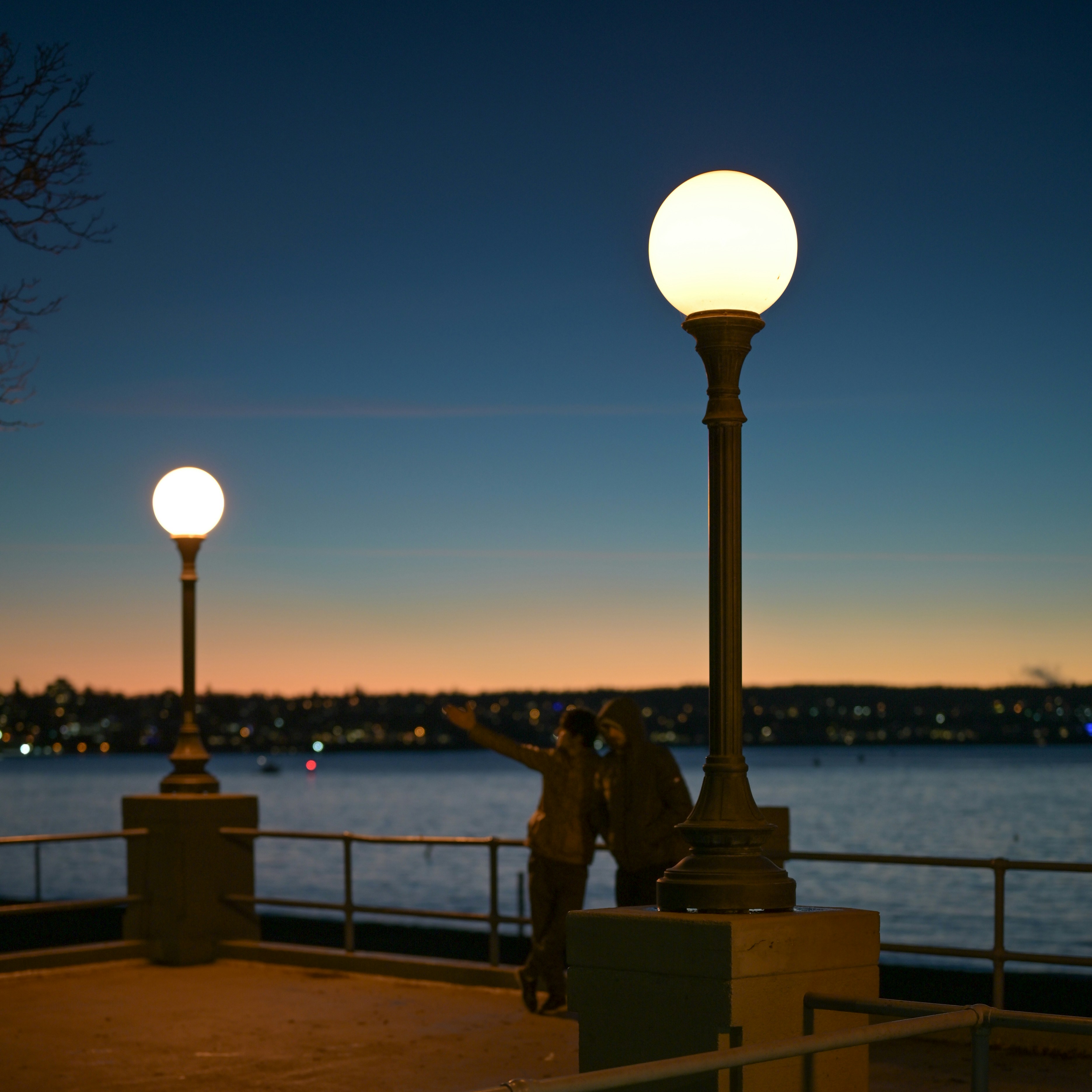 Dusk Lanterns Over the Waterfront Promenade