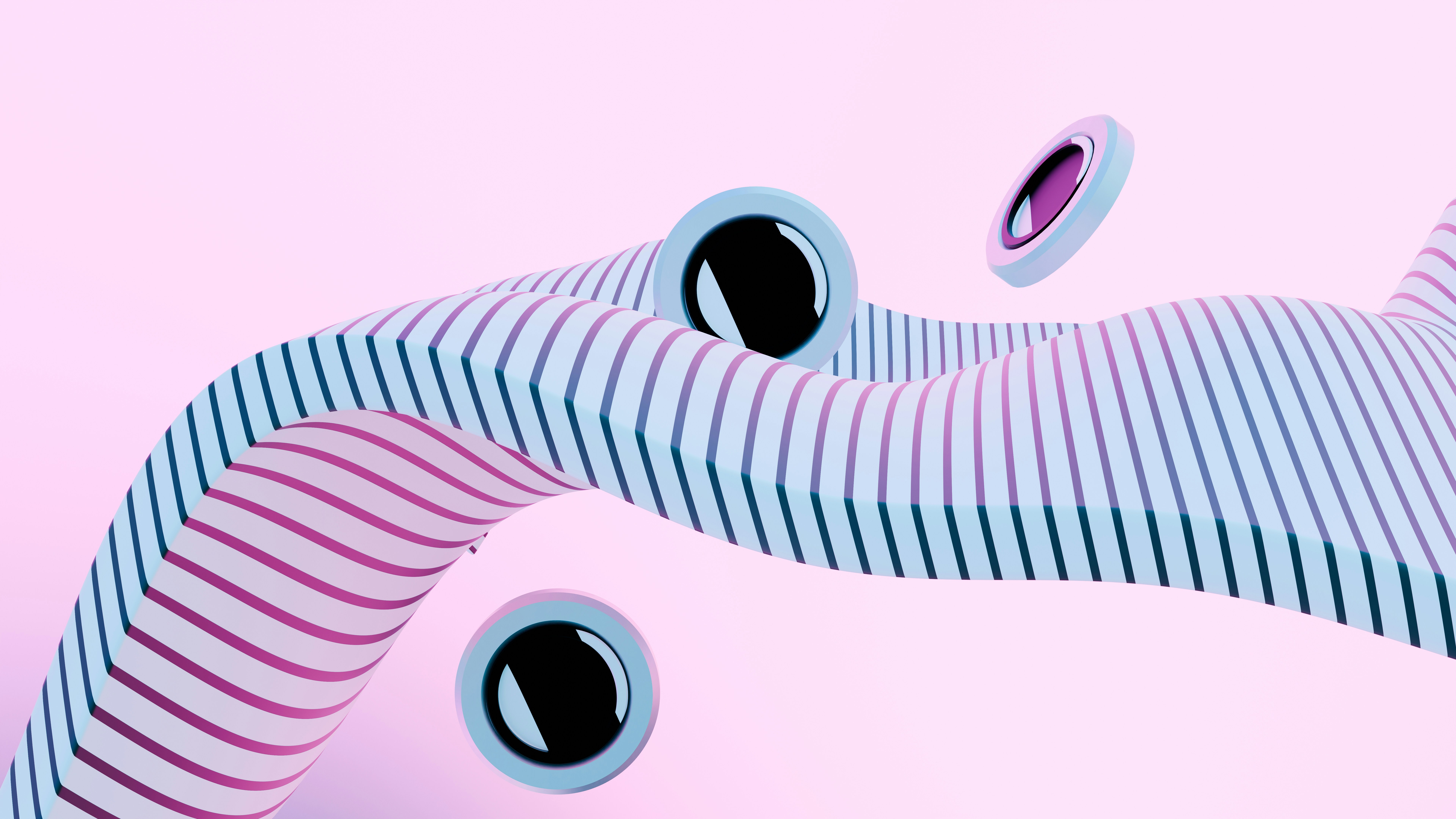 A pink and white striped object with eyes photo – Free Art Image on ...