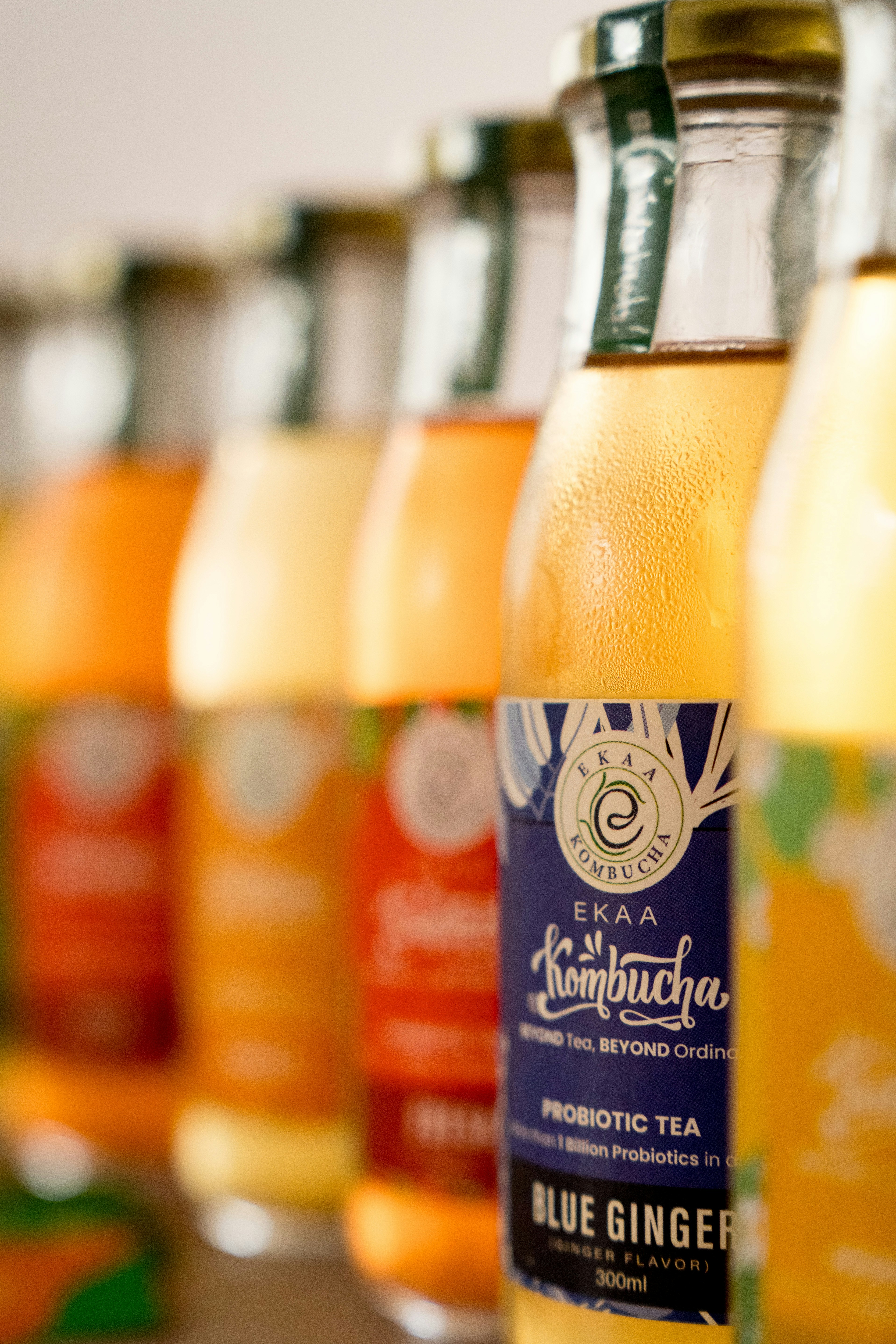 A row of bottles of blue ginger tea photo – Free Beer Image on Unsplash