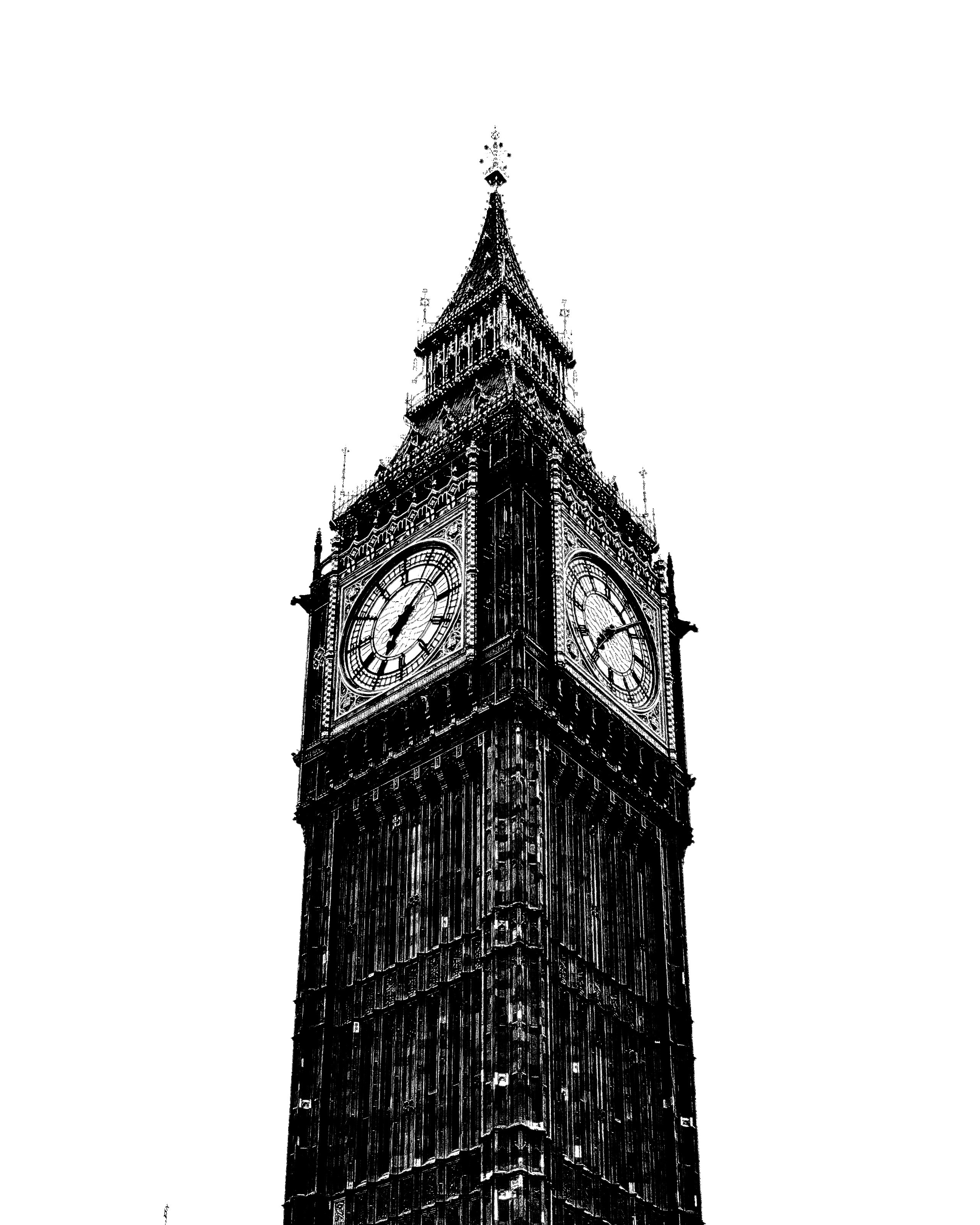 A black and white photo of a clock tower photo – Free Building Image on ...