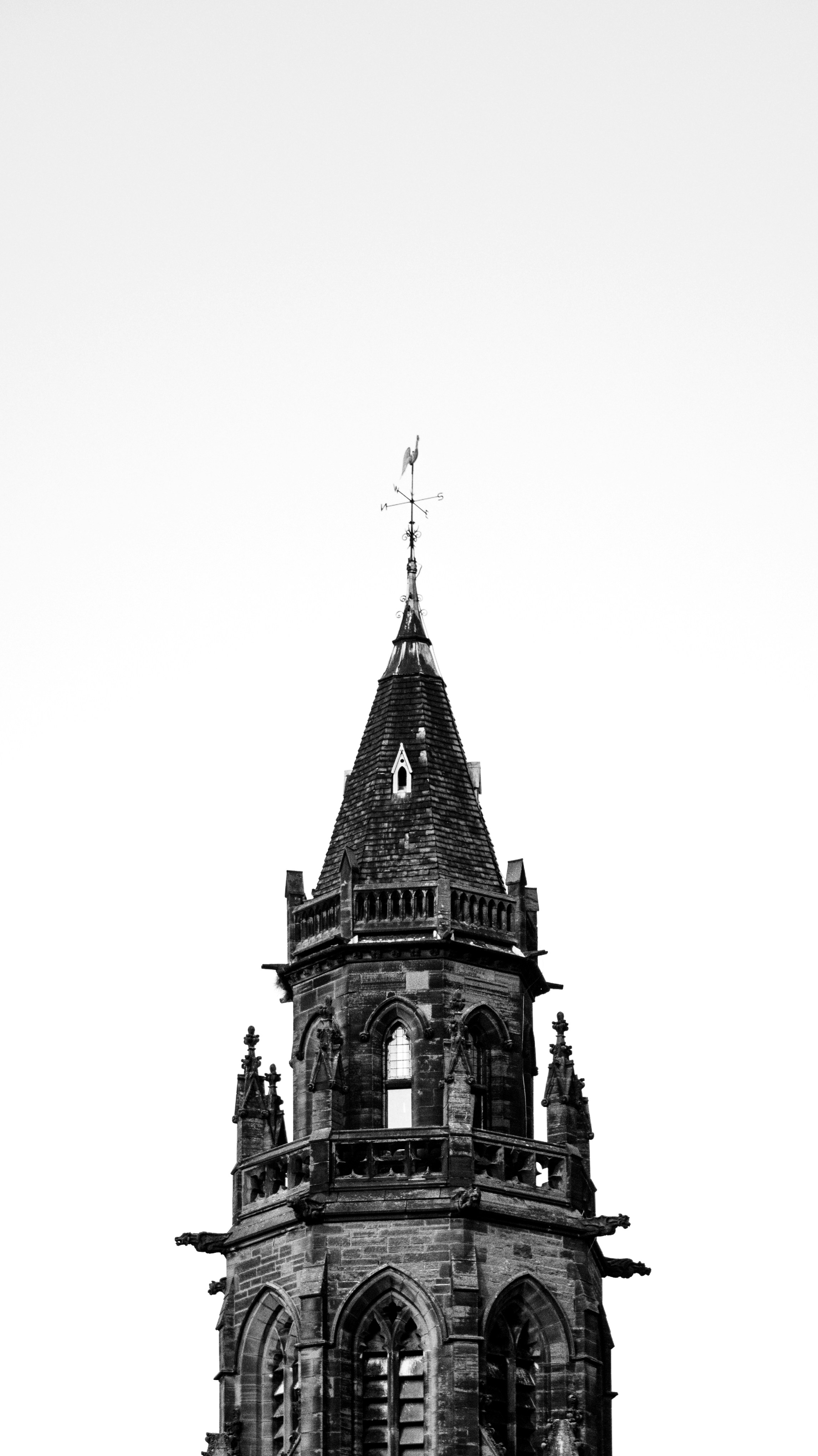 A black and white photo of a clock tower photo – Free Building Image on ...