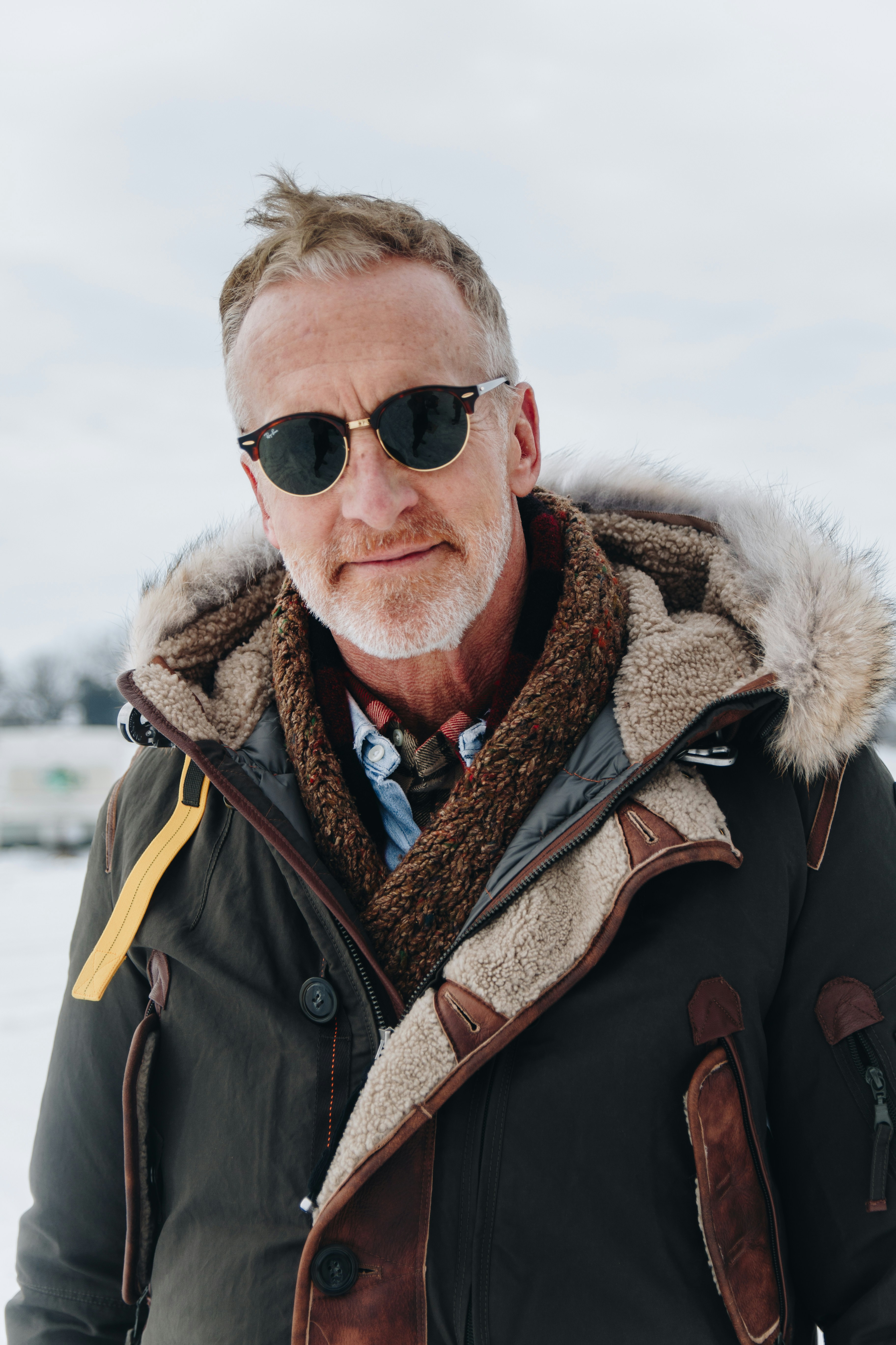 Snowbound Style: A Weathered Explorer in a Fur-Lined Parka