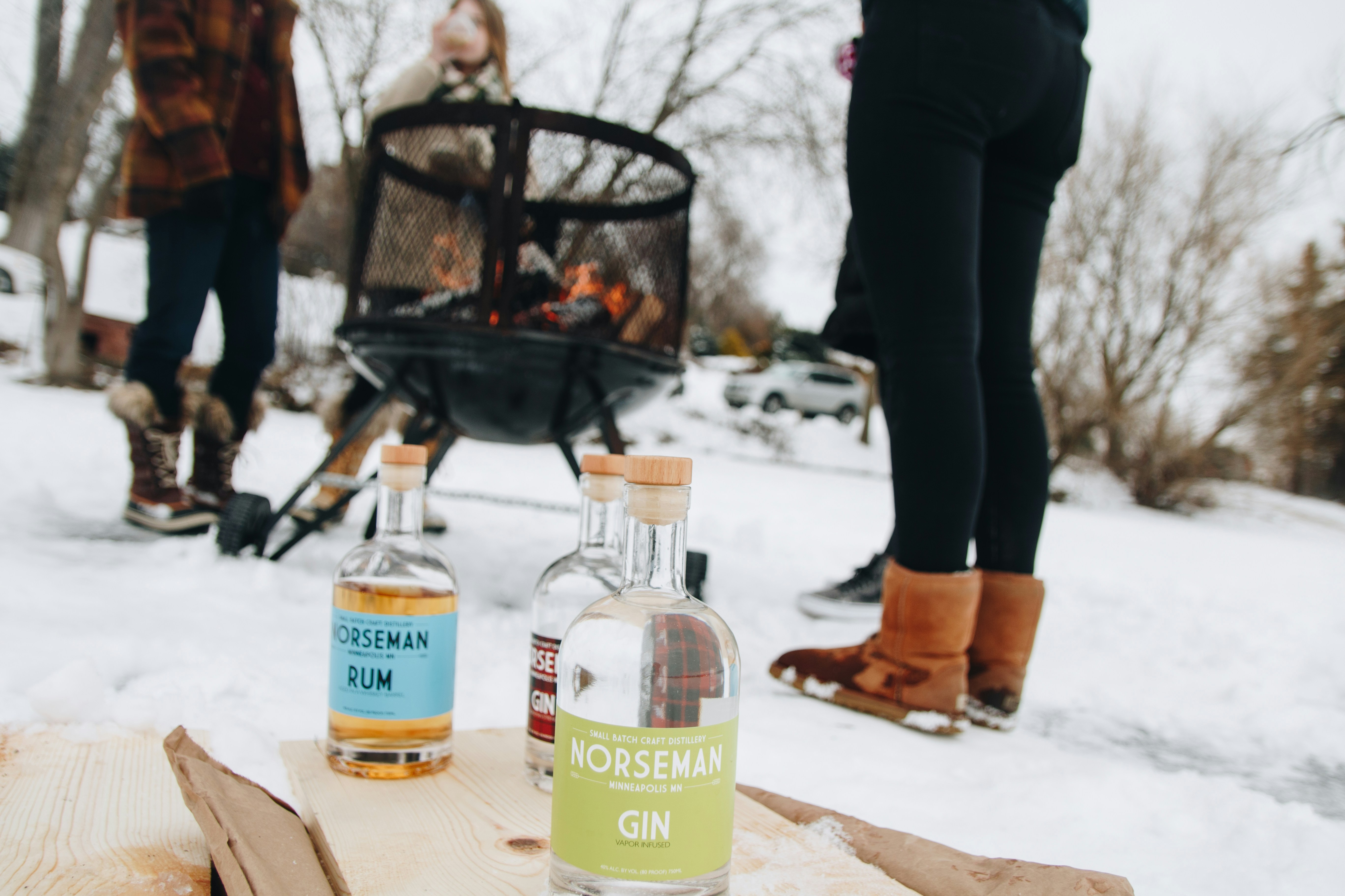 Snowlit Ember Roundup: Norseman Bottles by the Fire Pit