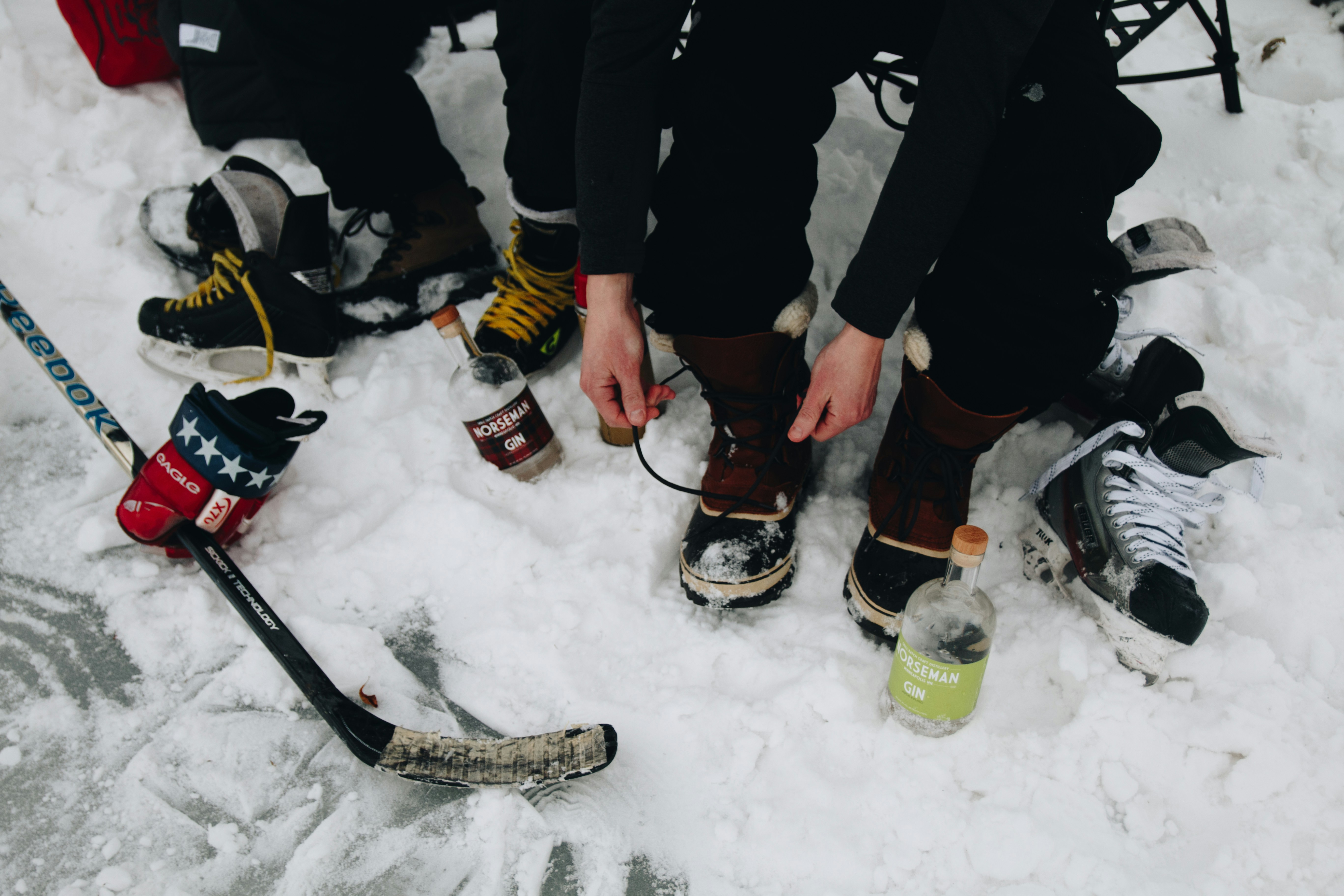 Boots on Ice: A Team Prep Moment in Snow