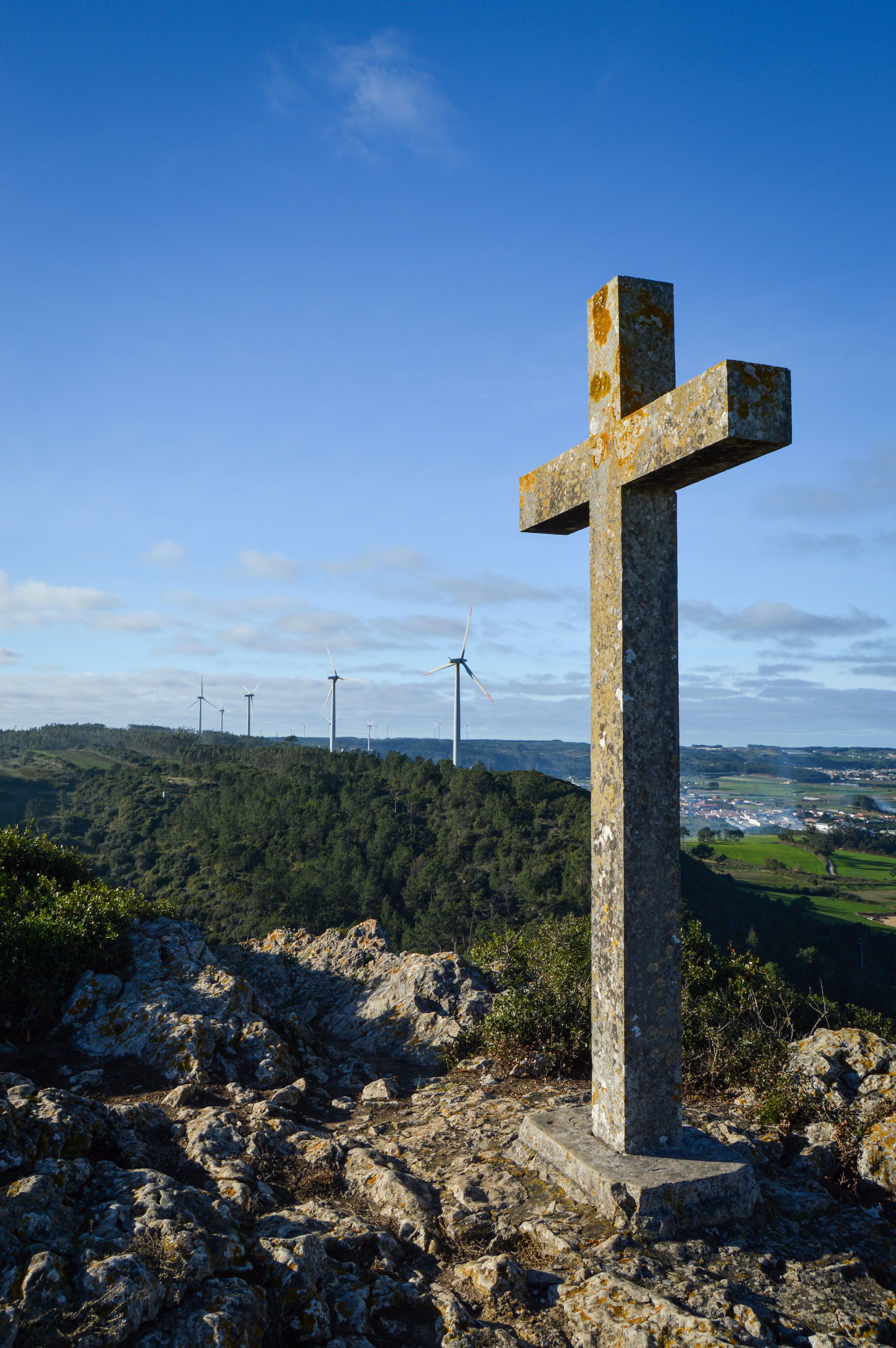 Weathered Cross on a Wind-Swept Ridge