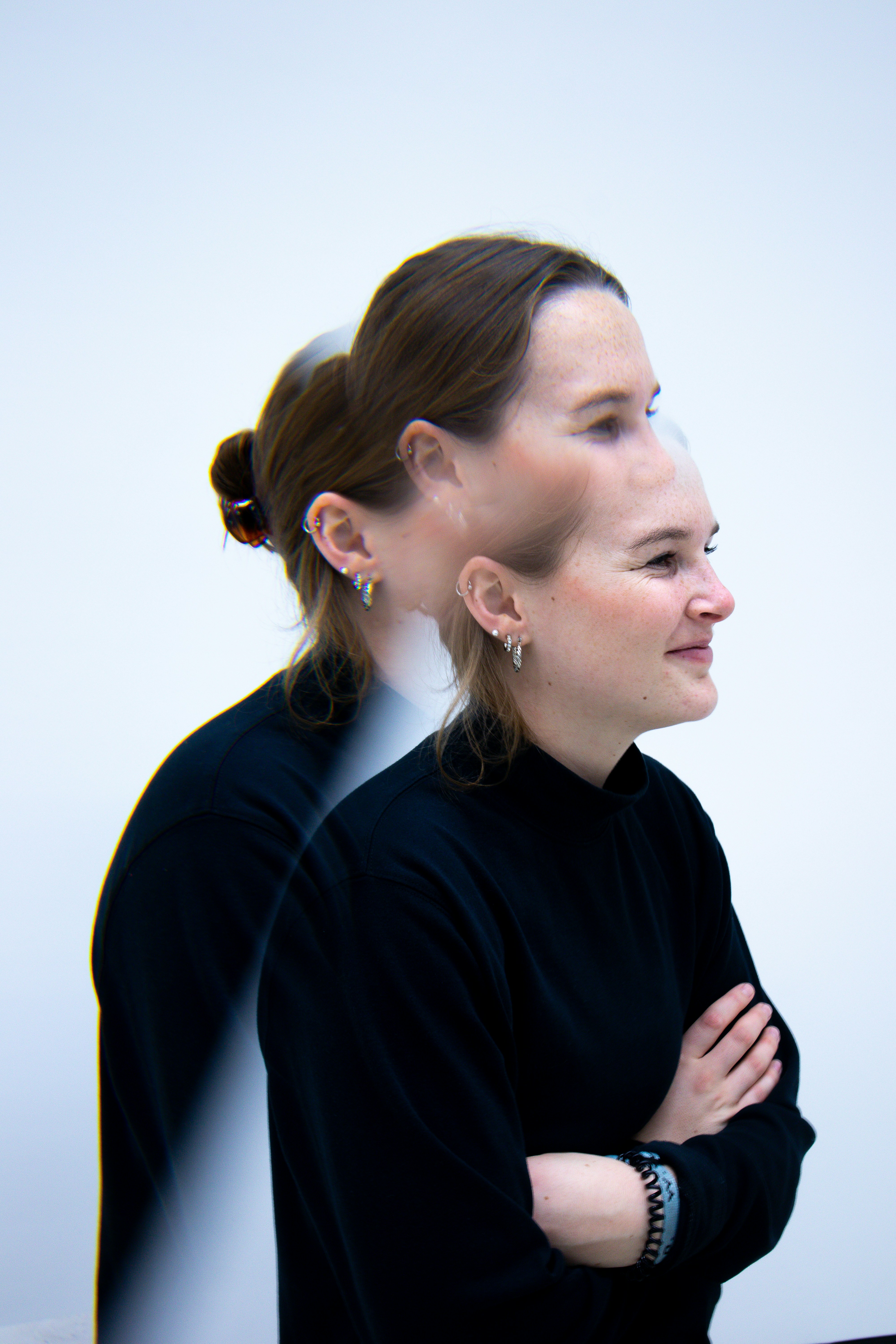 Triple Echo Portrait: Subtle Motion and Quiet Confidence
