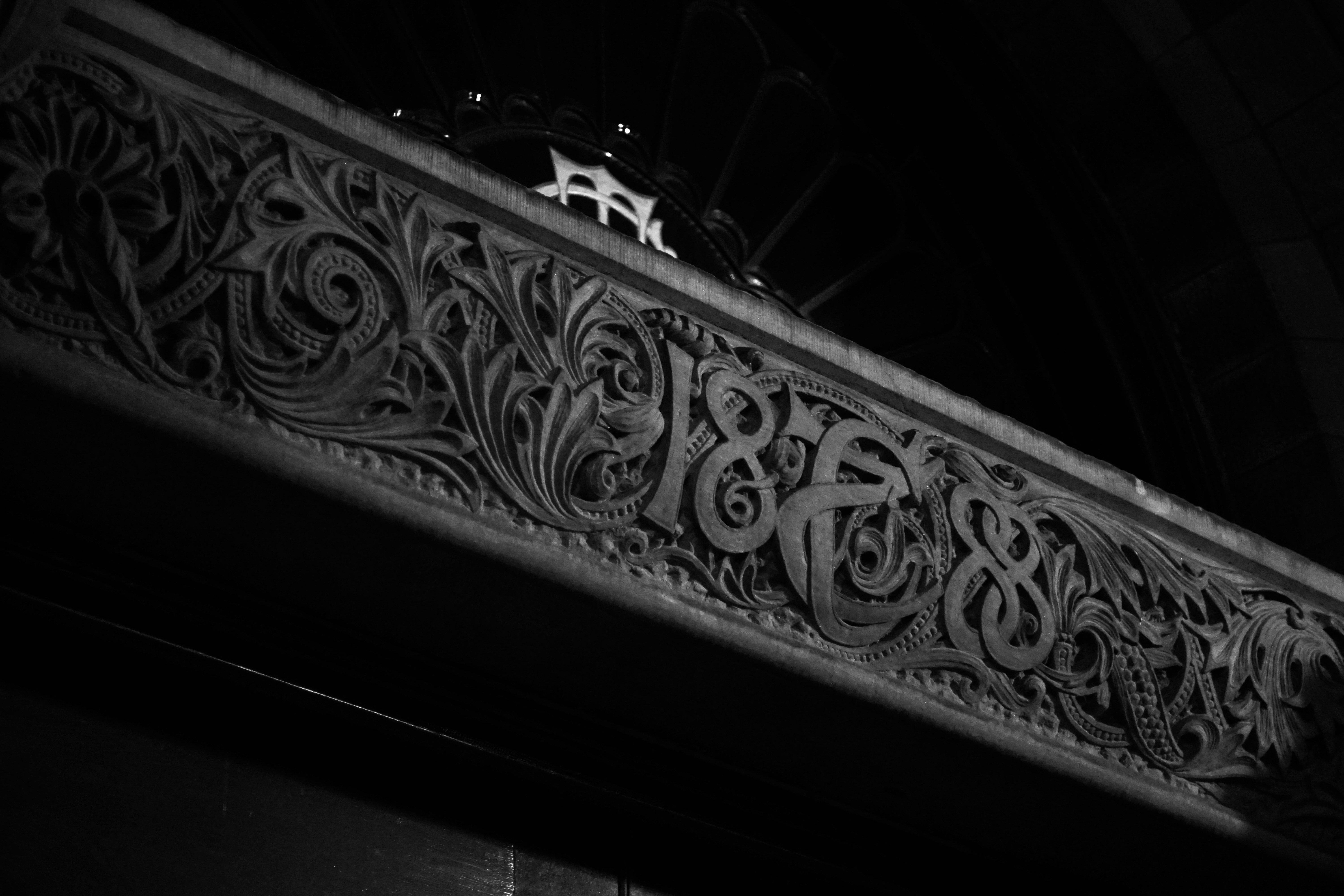 Nocturnal Filigree: Detail of a Vintage Balcony Ironwork