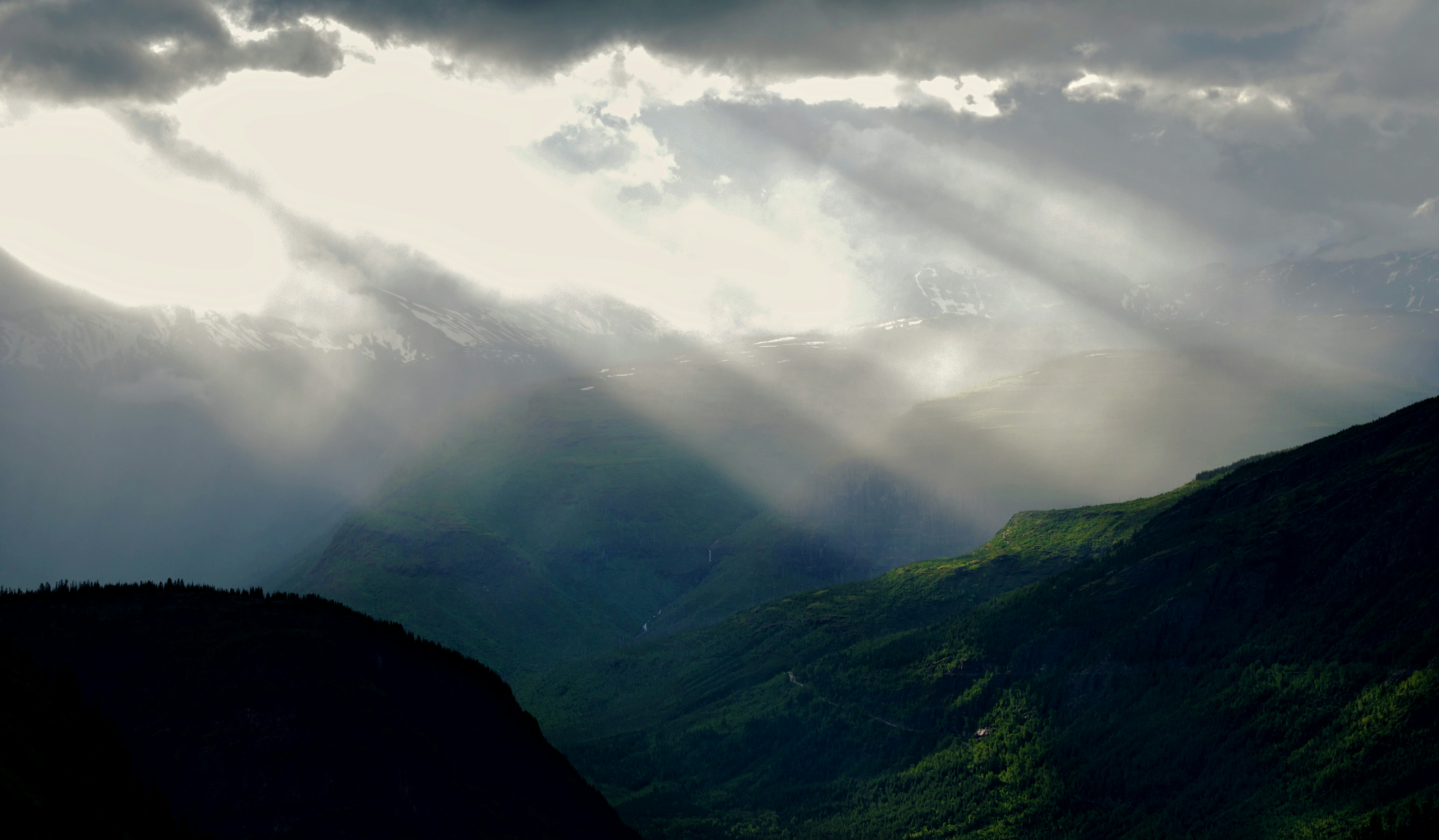 Rays Break Through over Verdant Valleys