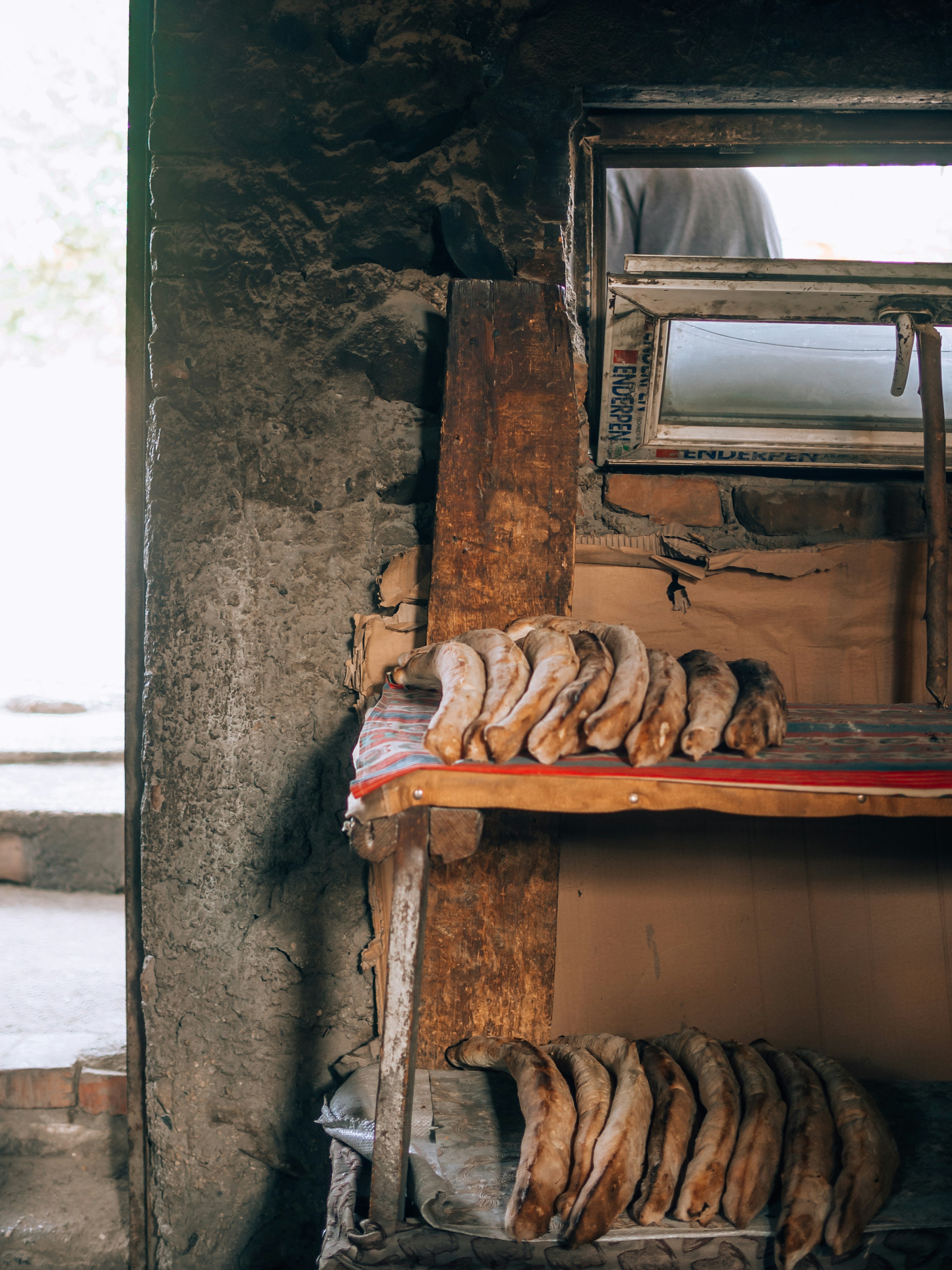 Bakery Shelves in a Rustic Workshop