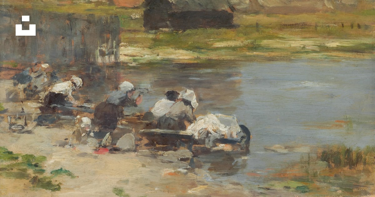 수역 근처에 있는 한 무리의 사람들의 그림 사진 Unsplash의 무료 예술 이미지