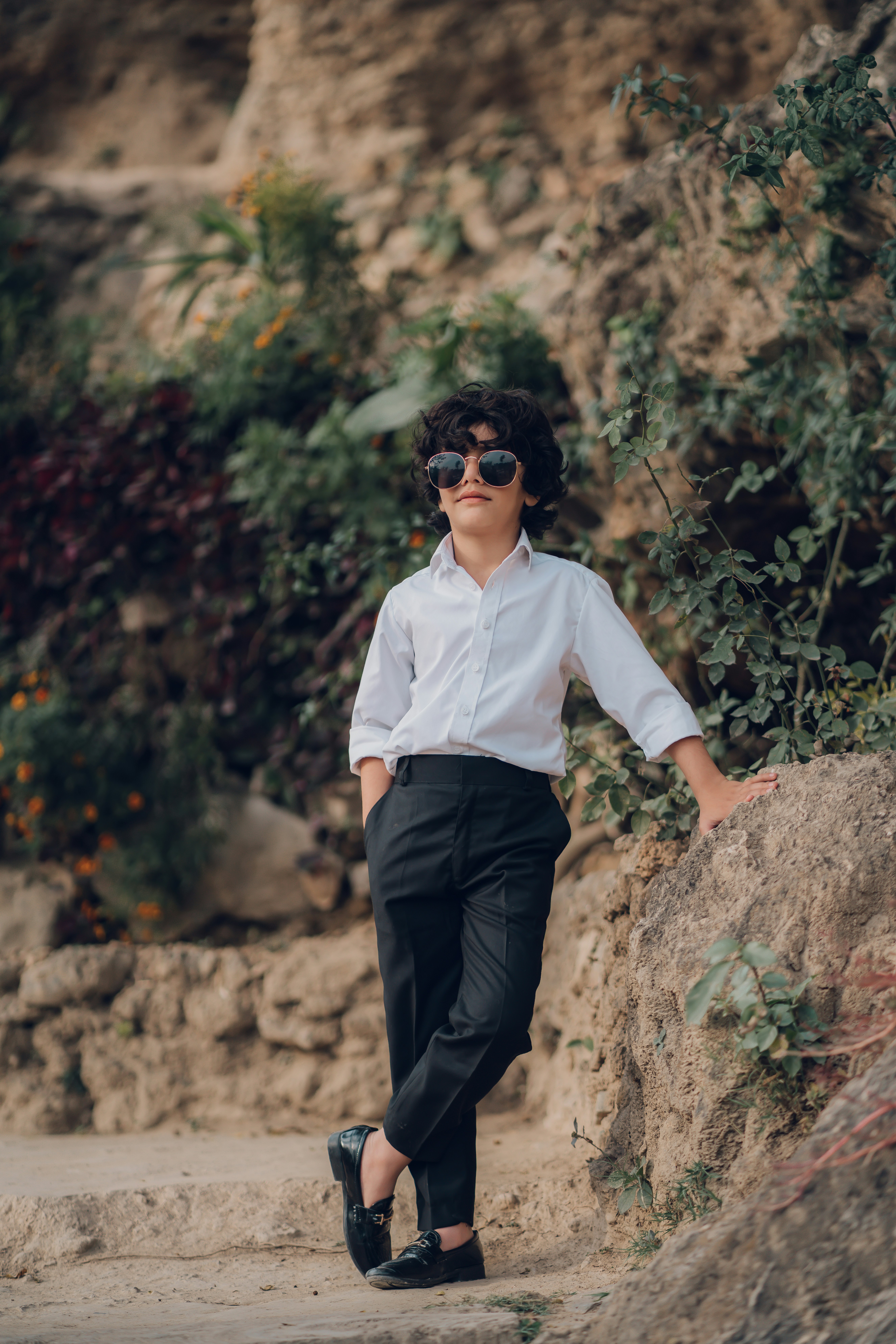 Chic Youth Amidst Nature's Backdrop