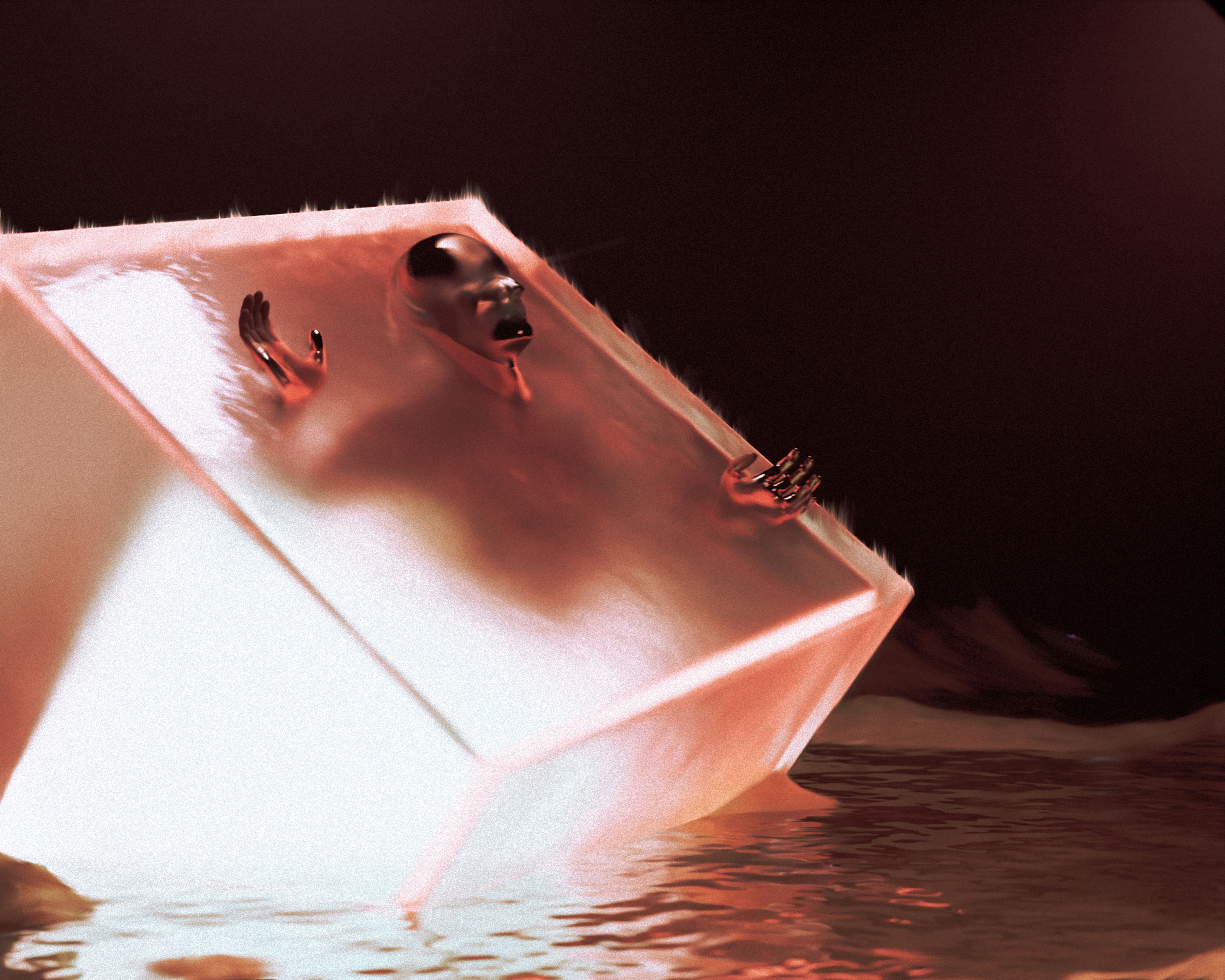 A large white object floating in a body of water photo – Free Textura ...