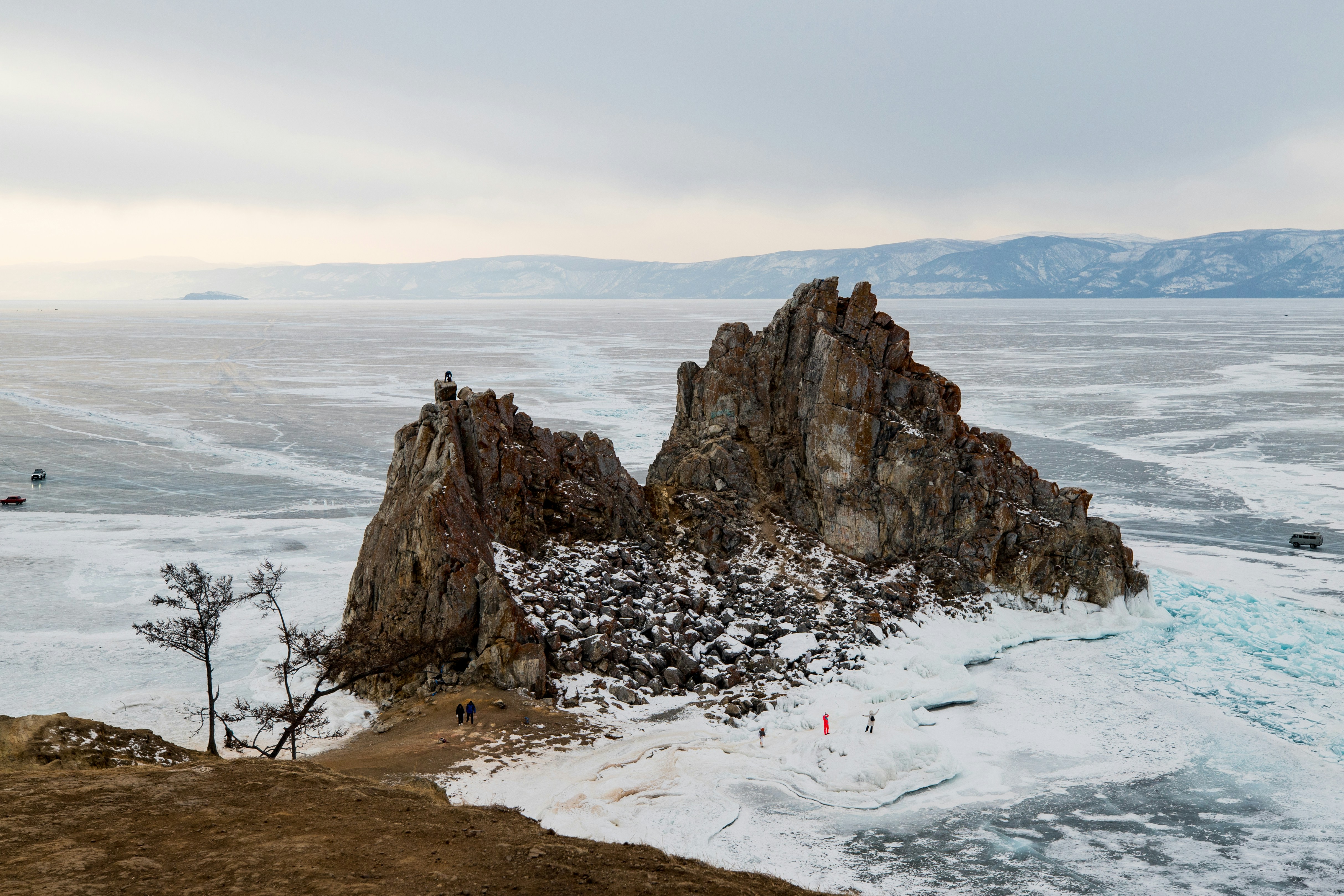 Icy Promontory Among Mountain Mist