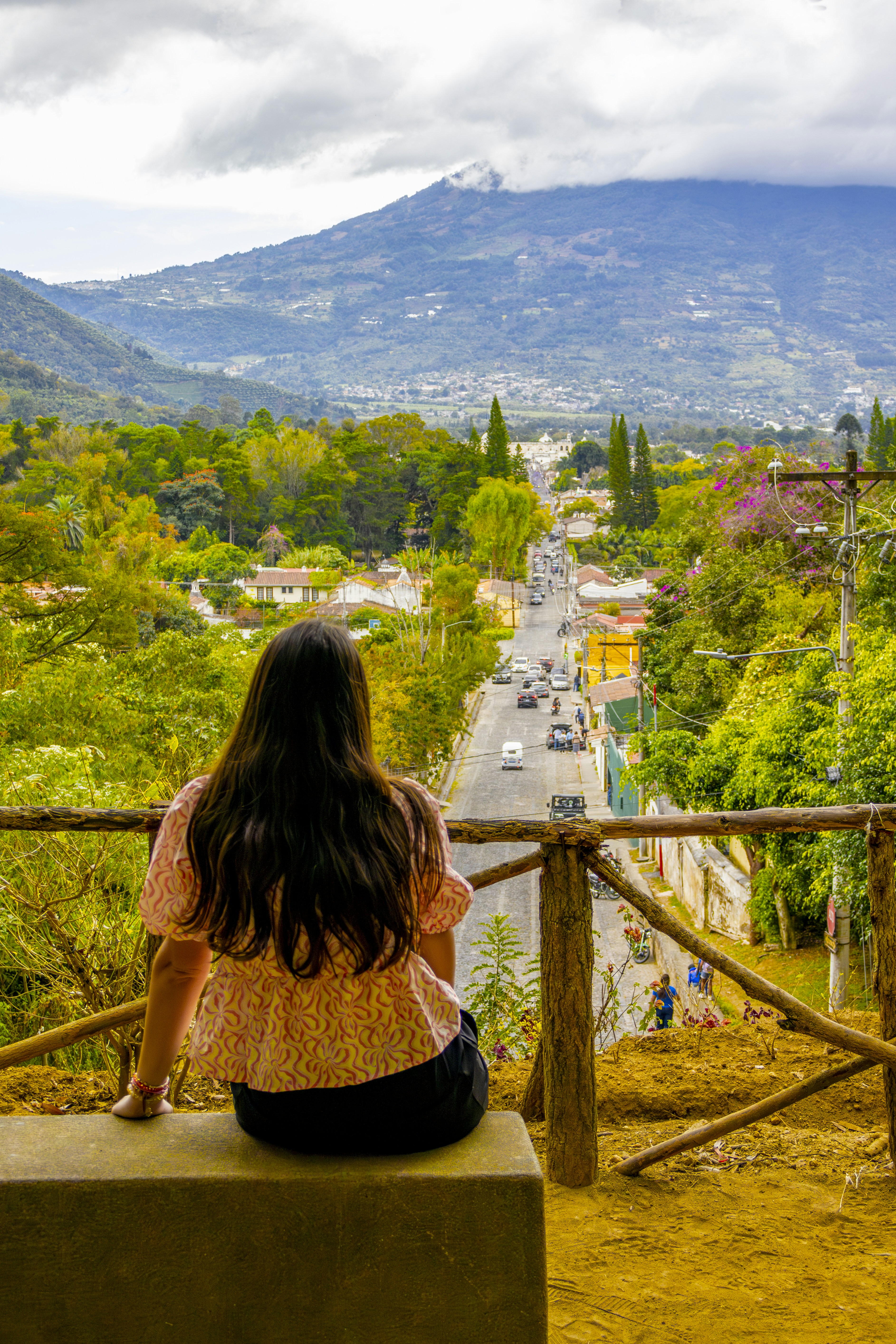Serene Overlook in a Mountain Village