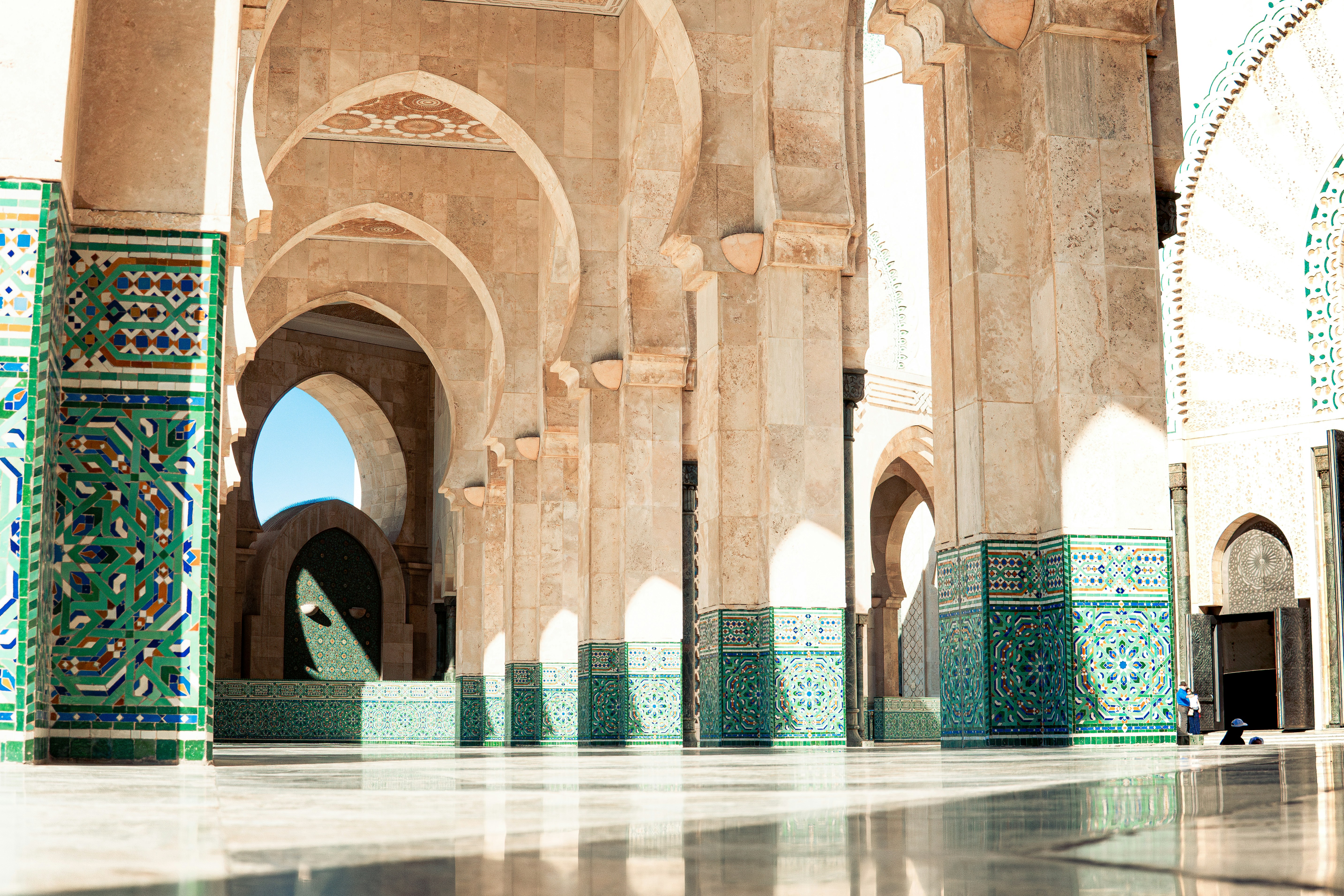 A large building with many arches and pillars photo – Free Casablanca ...