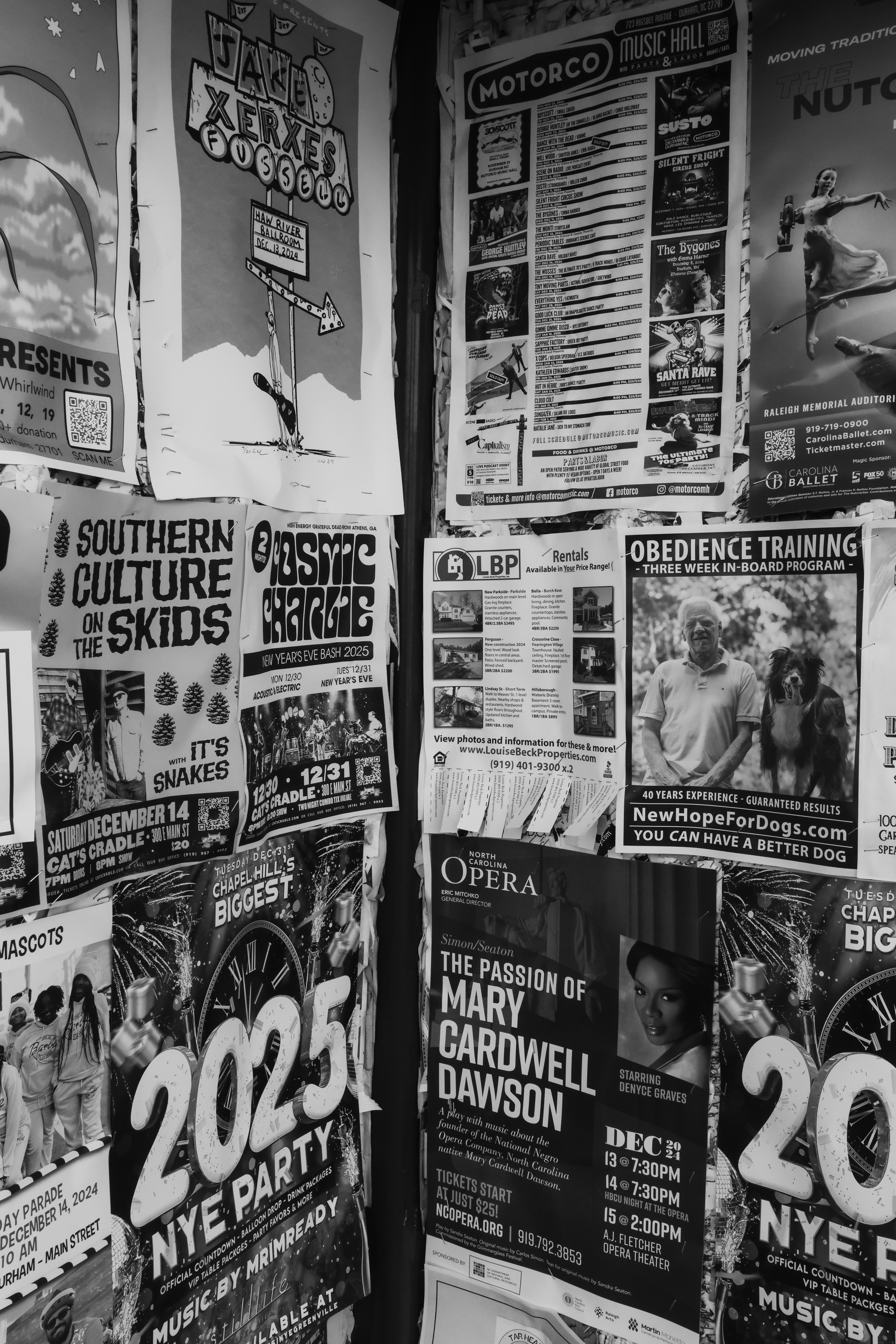 Monochrome Mosaic: A Wall of Flyers