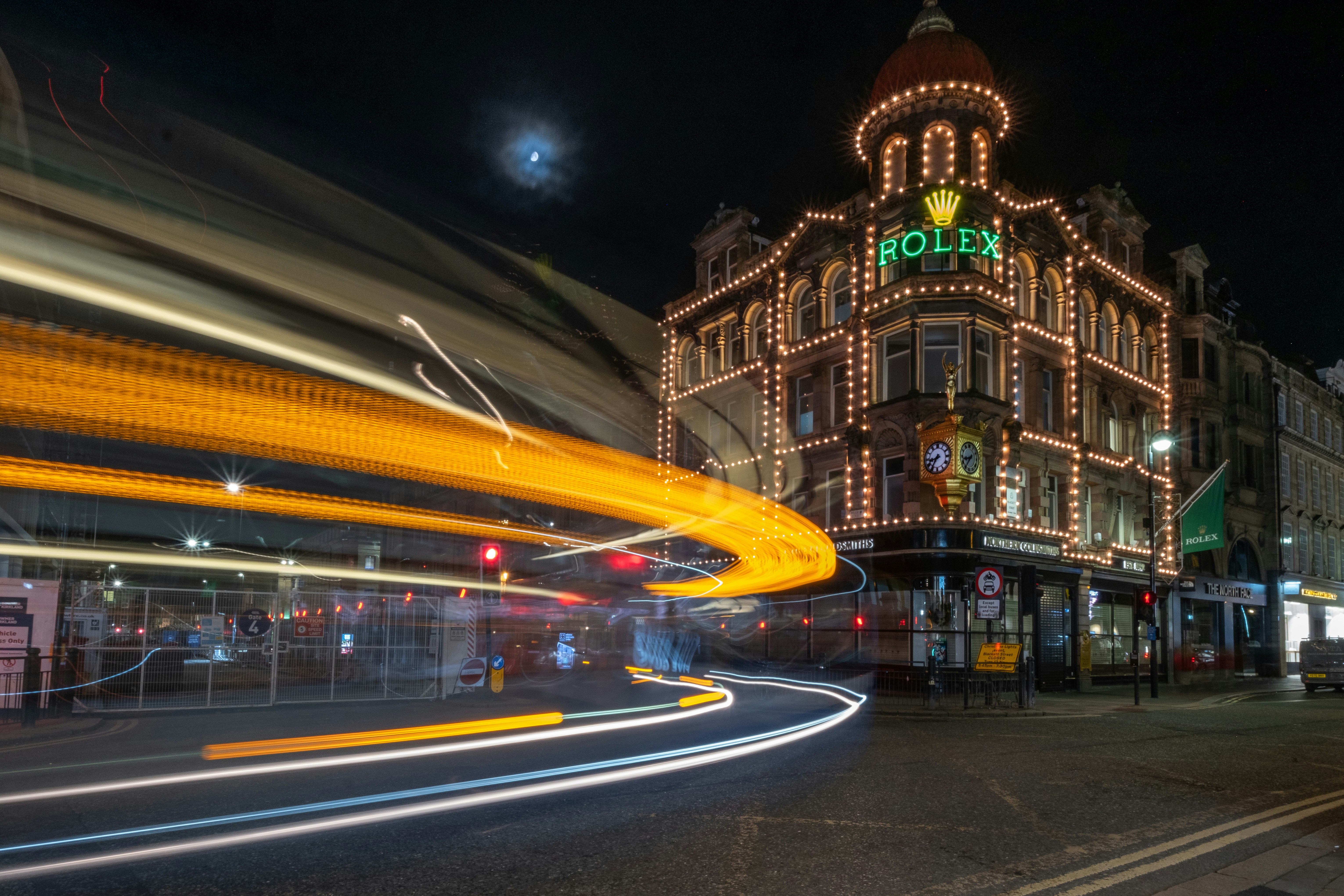 Whirling Lights of Newcastle Nightscape
