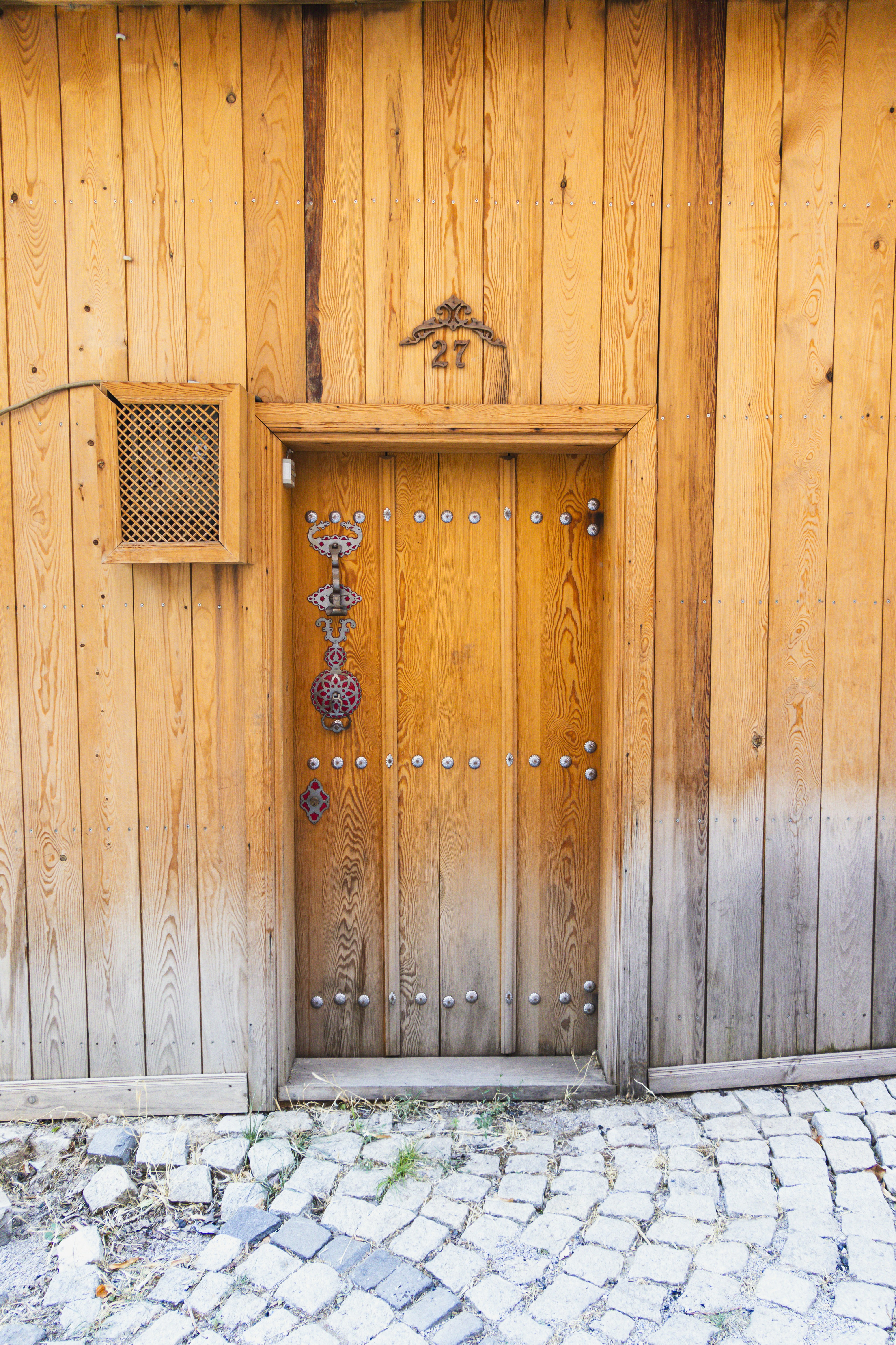 Crosshatched Gate: A Quiet Doorway in Cedar Slats