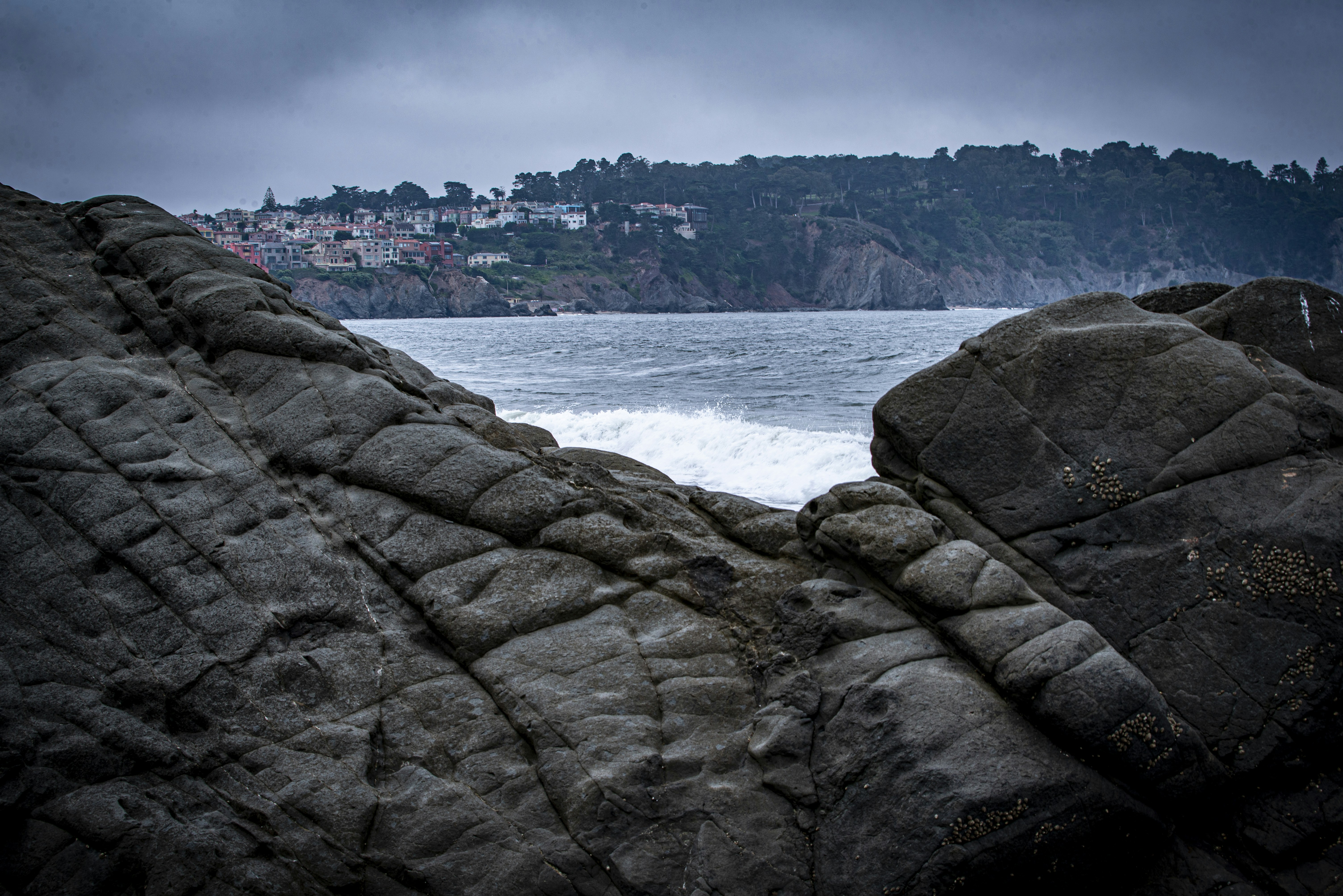 Storm-Softened Cliffs Guard a Seaside Vista