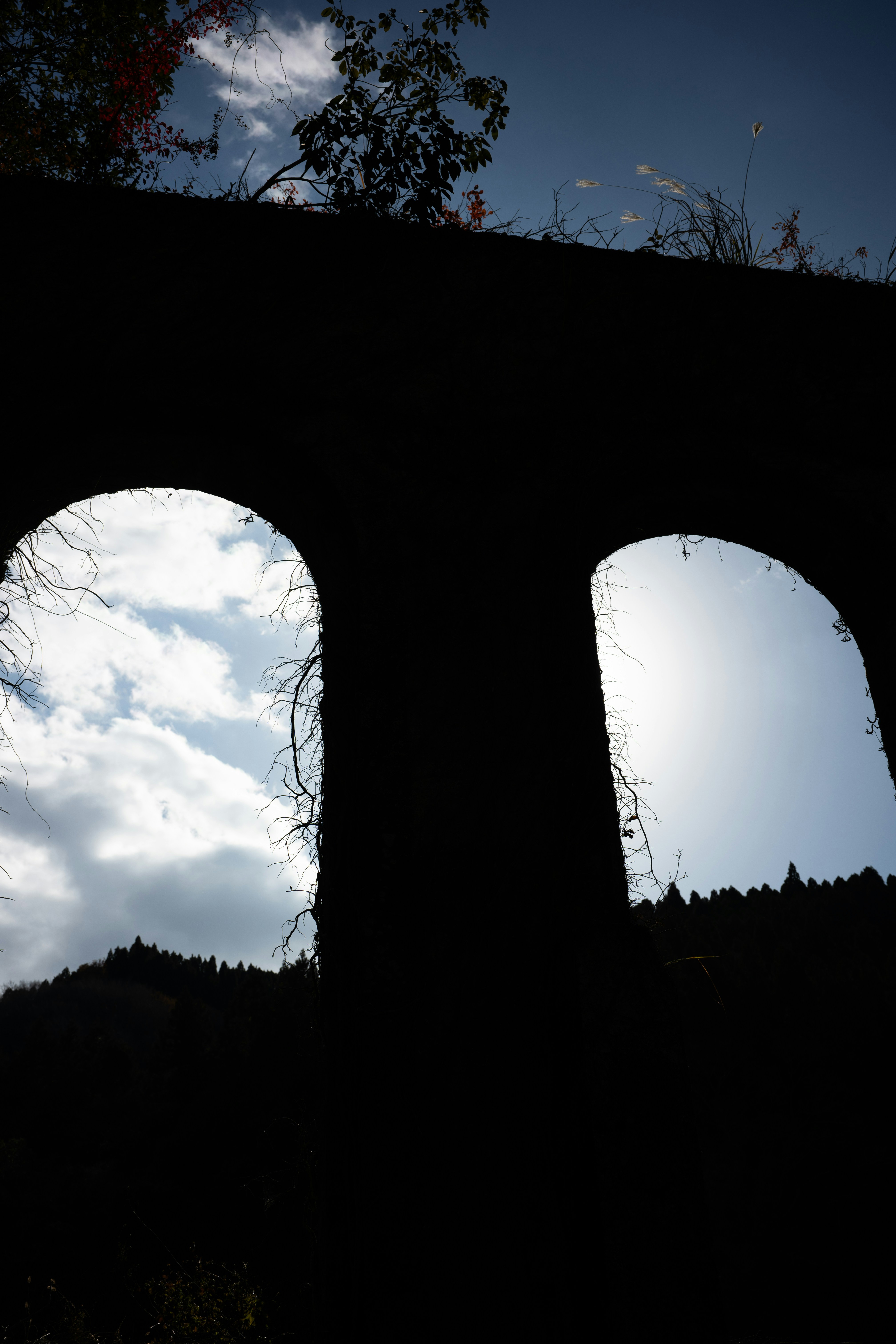 Silhouette Through an Ancient Arch