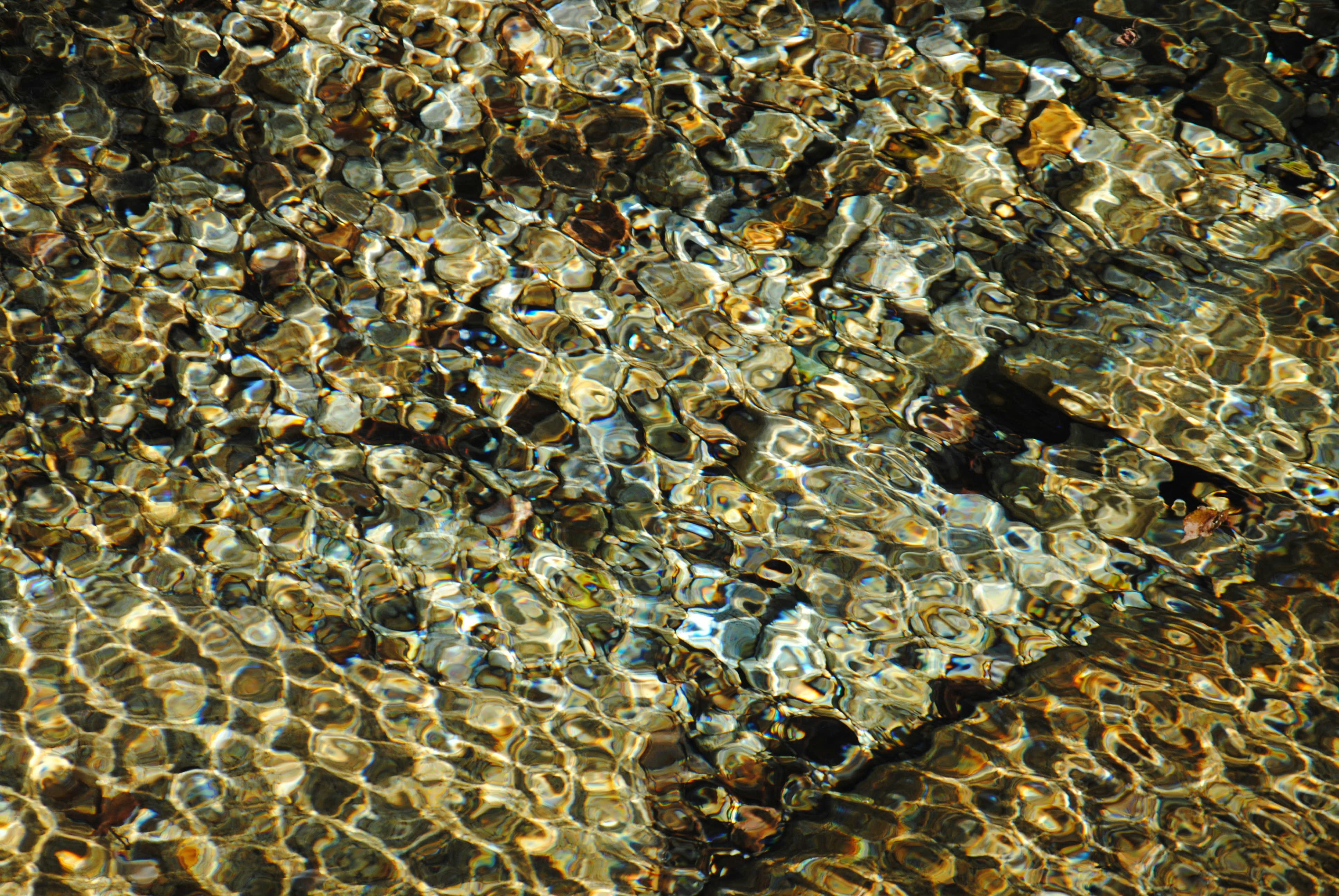 Liquid Light over a Pebble Quilt: Refractions in a Shallow Pool