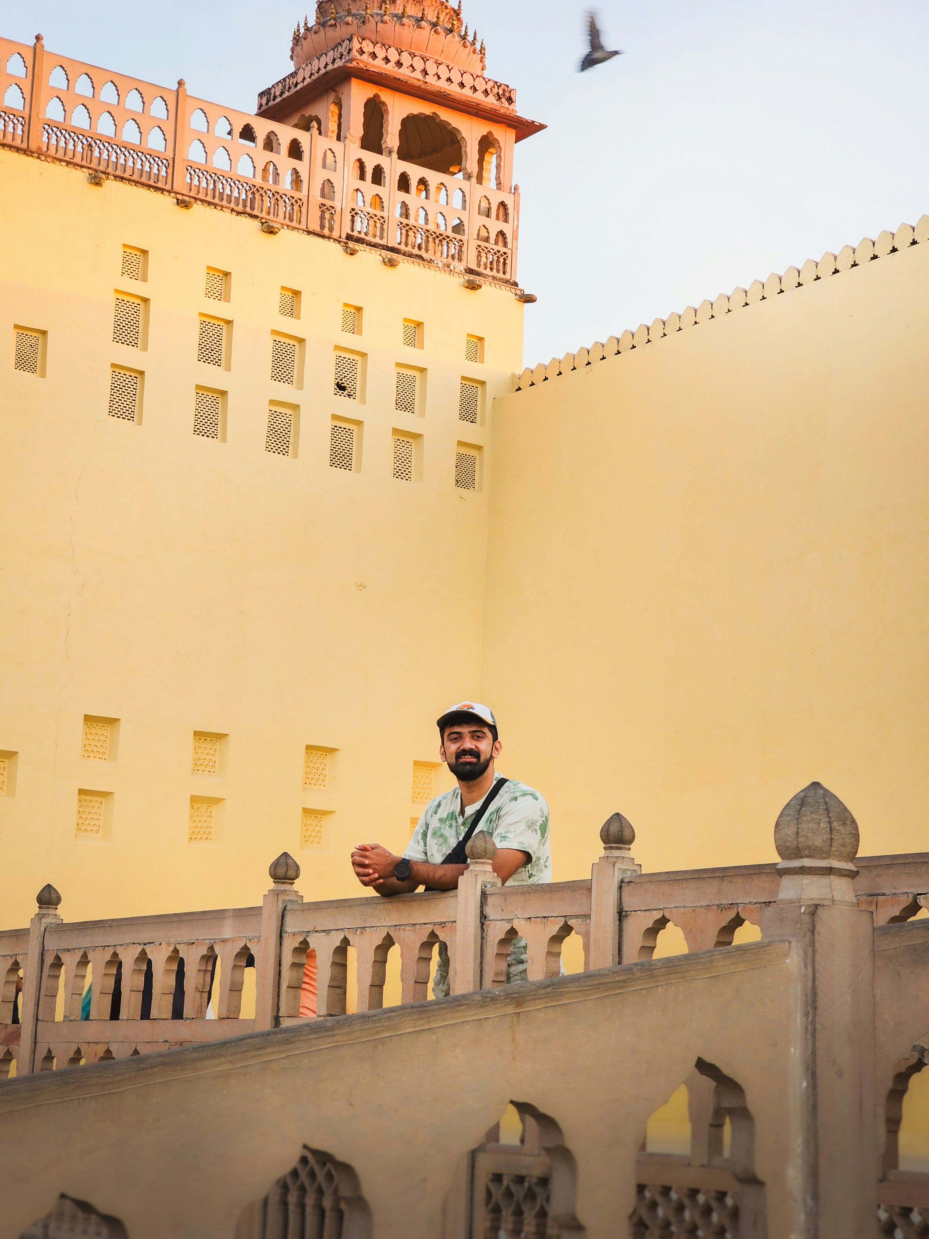 Portrait on the Rampart: A Quiet Moment by the Sunlit Bastion