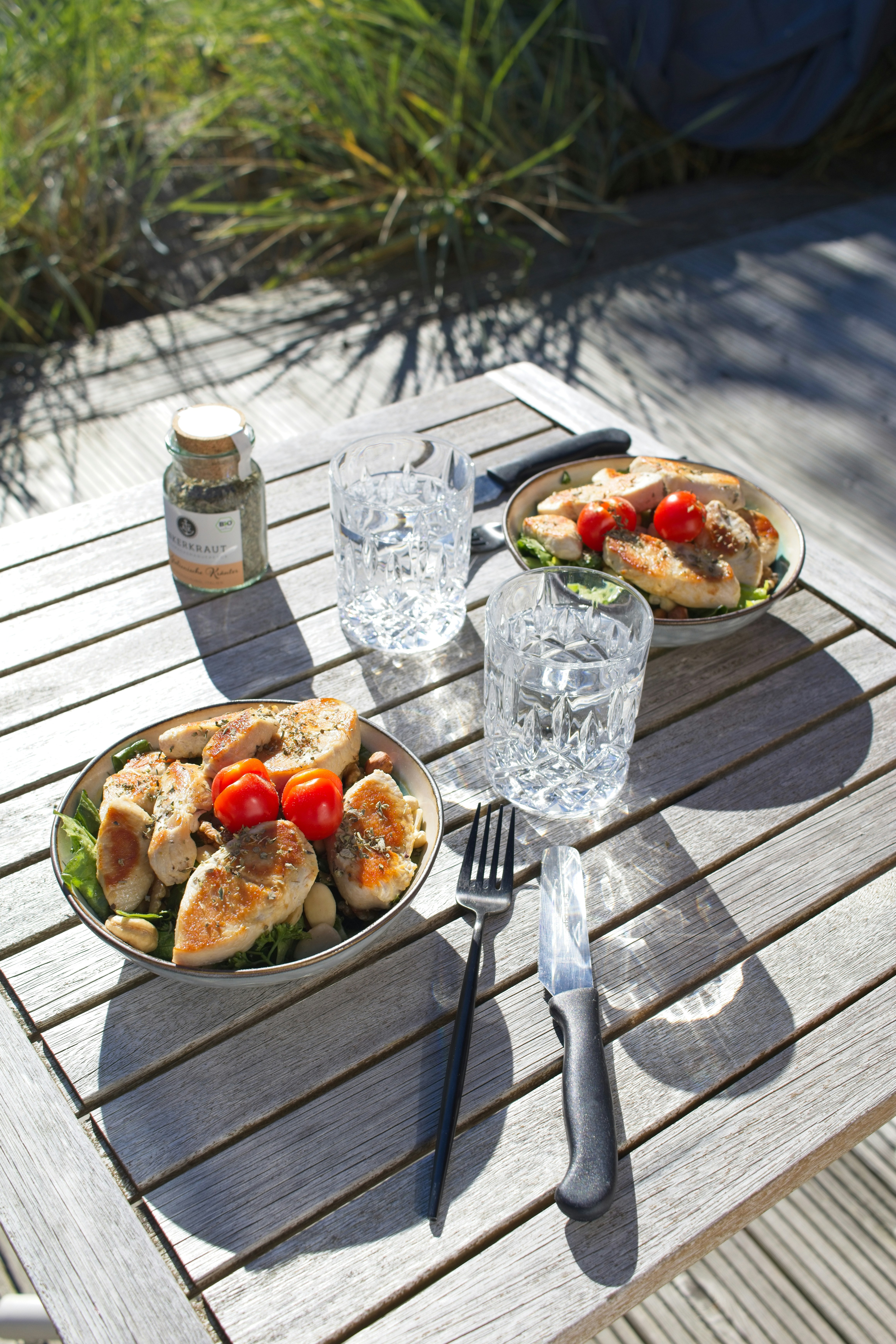 Sunlit Terrace Lunch: Herb-Crusted Chicken with Cherry Tomatoes