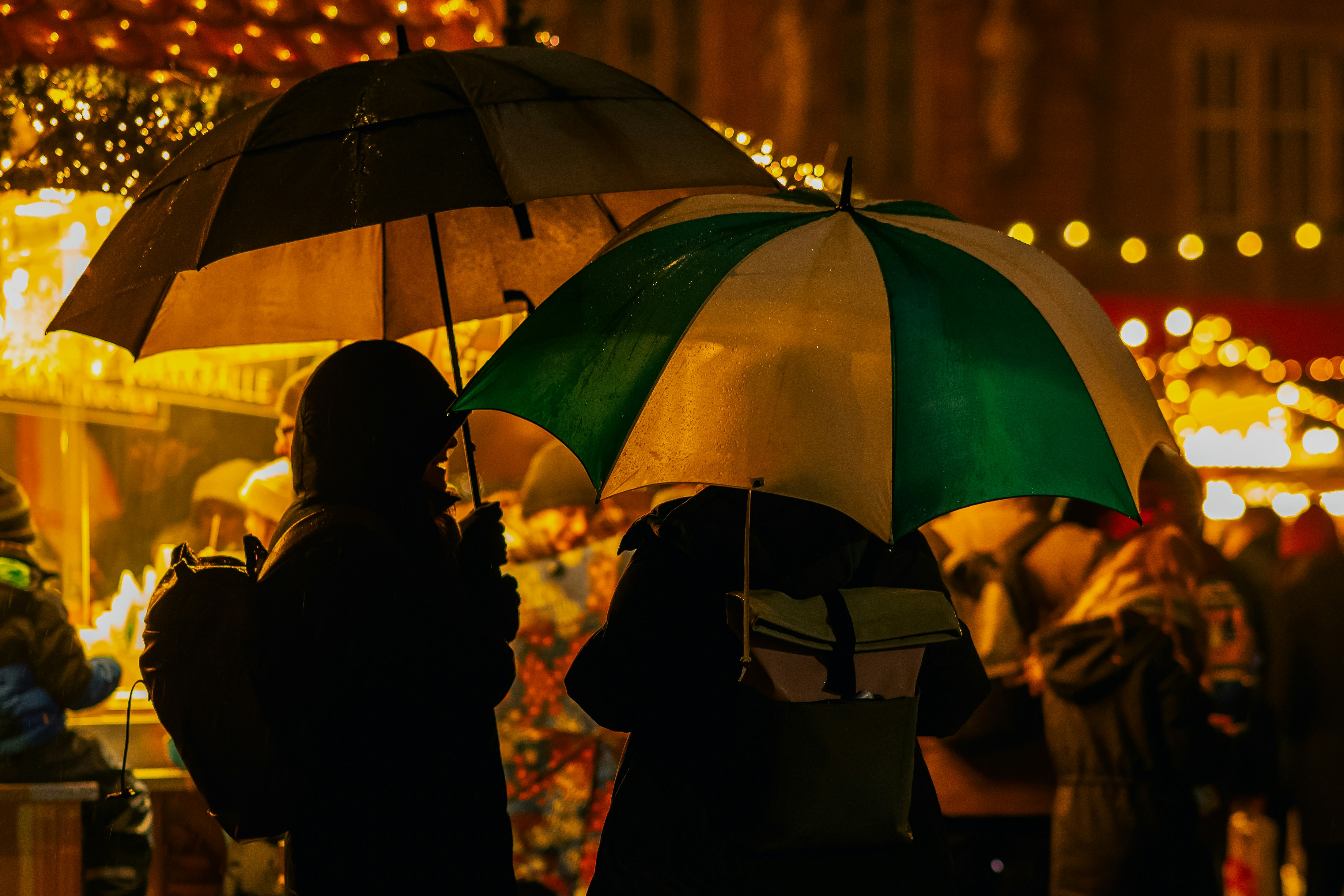 Emerald and Ivory Canopy in a Night Market Glow