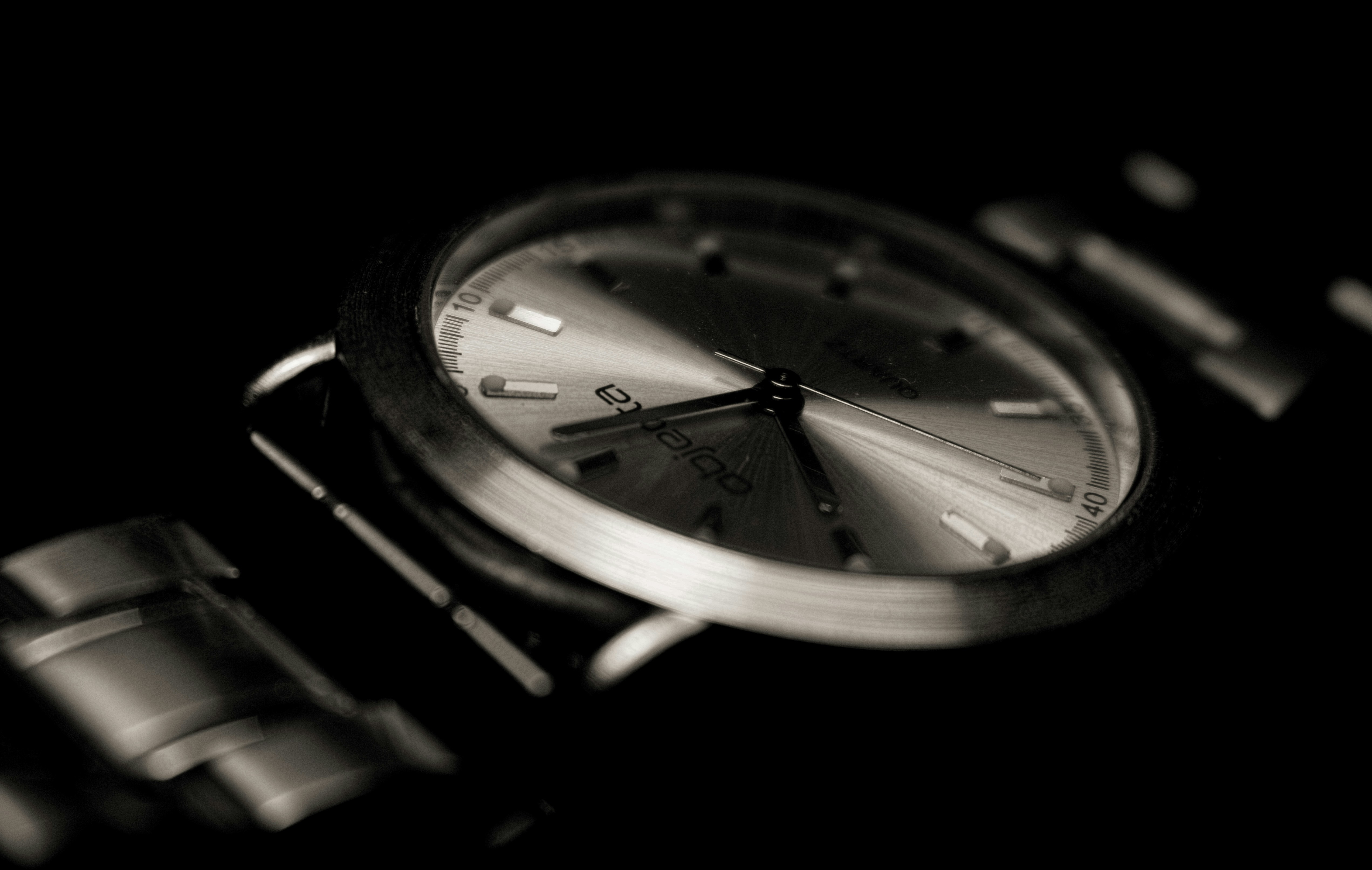 A black and white photo of a watch photo – Free Wristwatch Image on ...