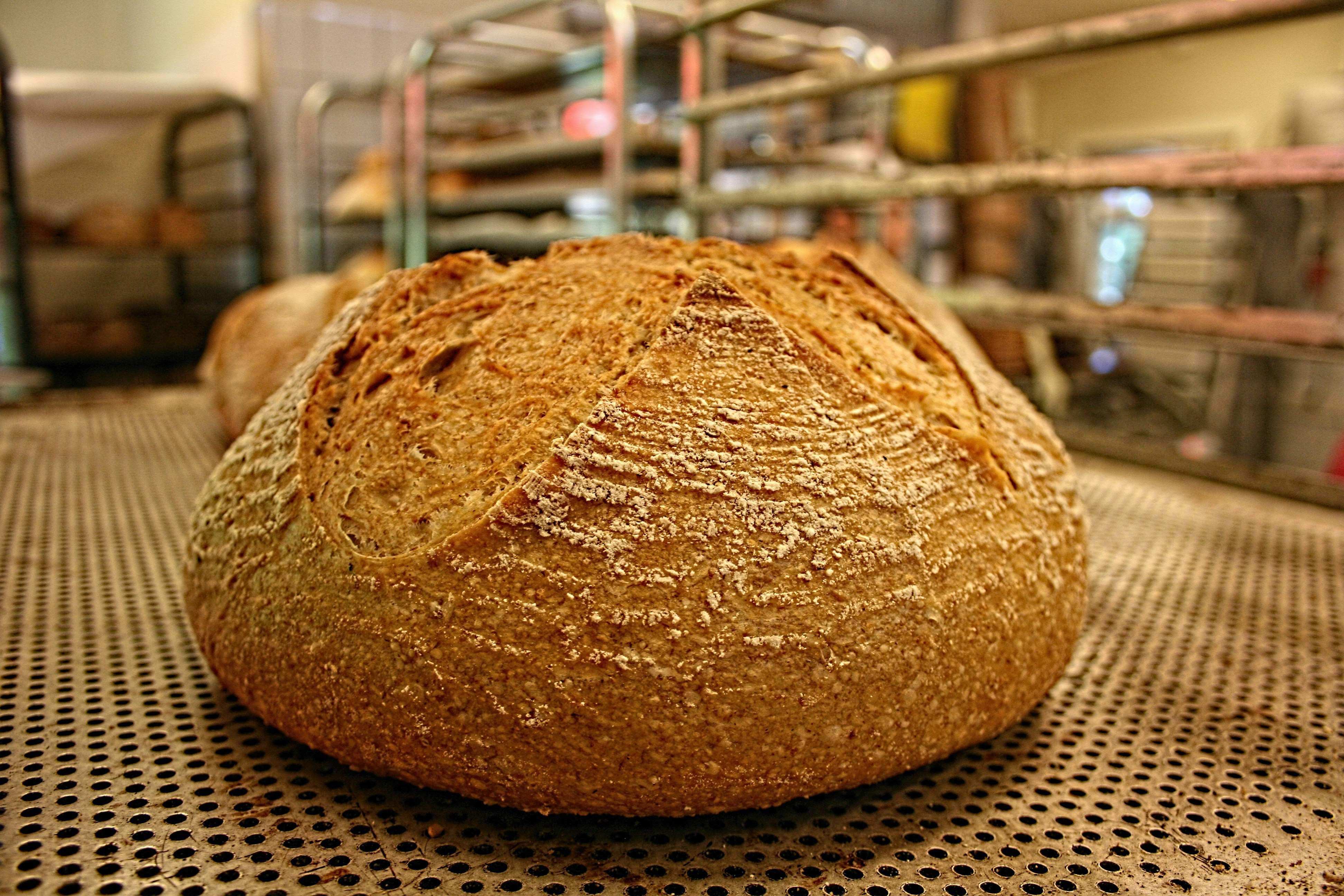 Golden Crust Crown on a Perforated Bakery Rack