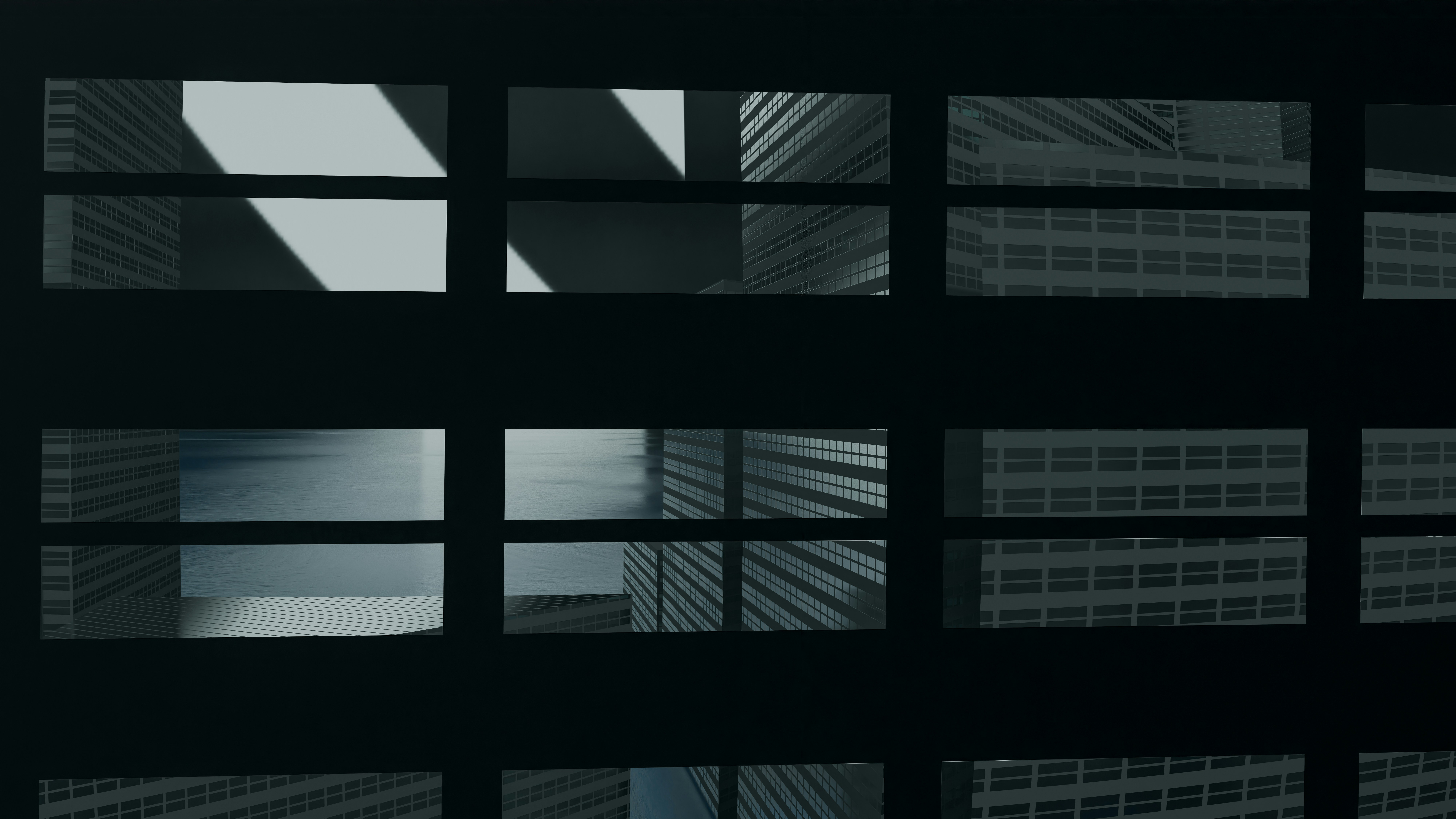 A black and white photo of windows in a building photo – Free City ...