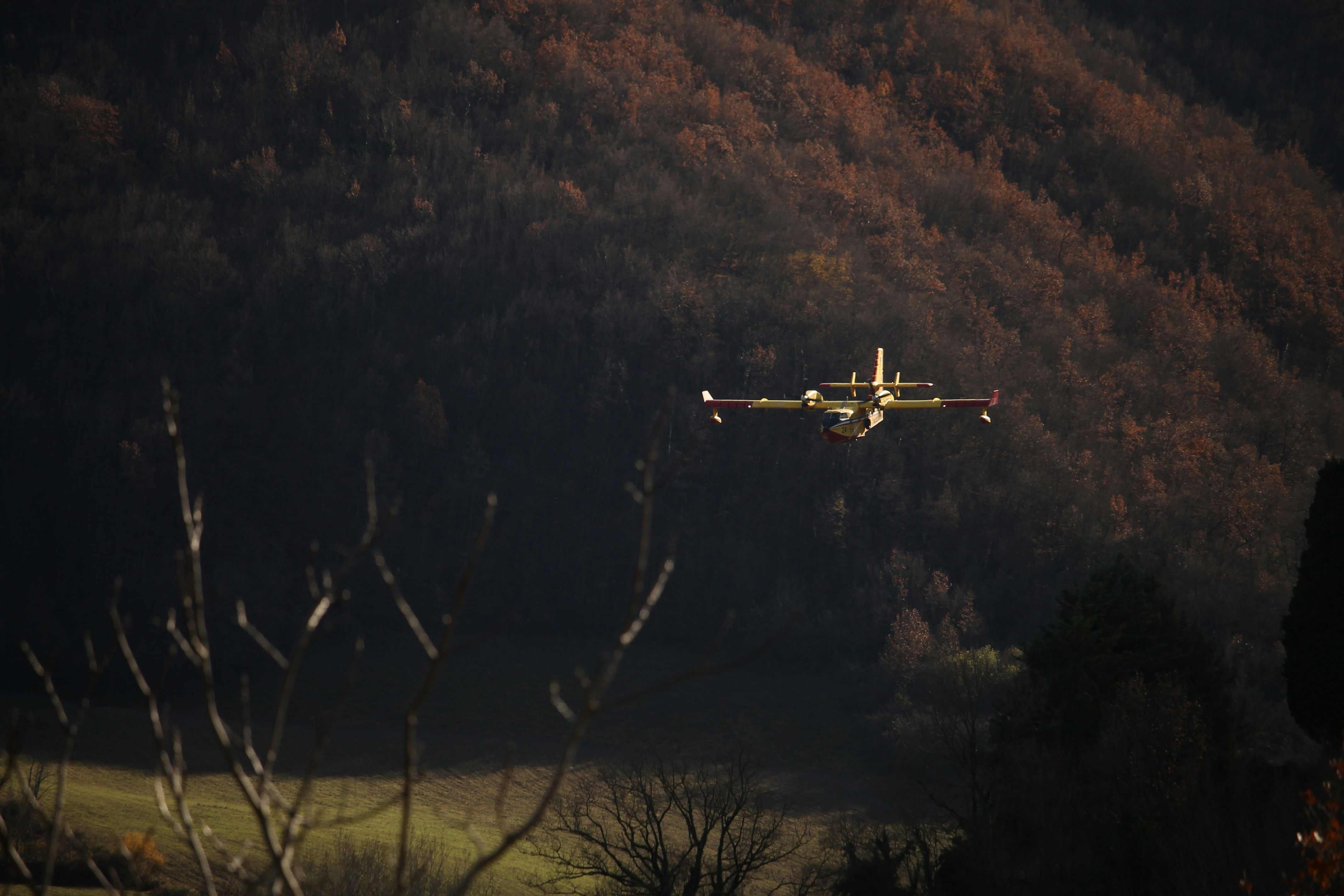Un avion survolant une colline verdoyante photo – Image gratuite de ...