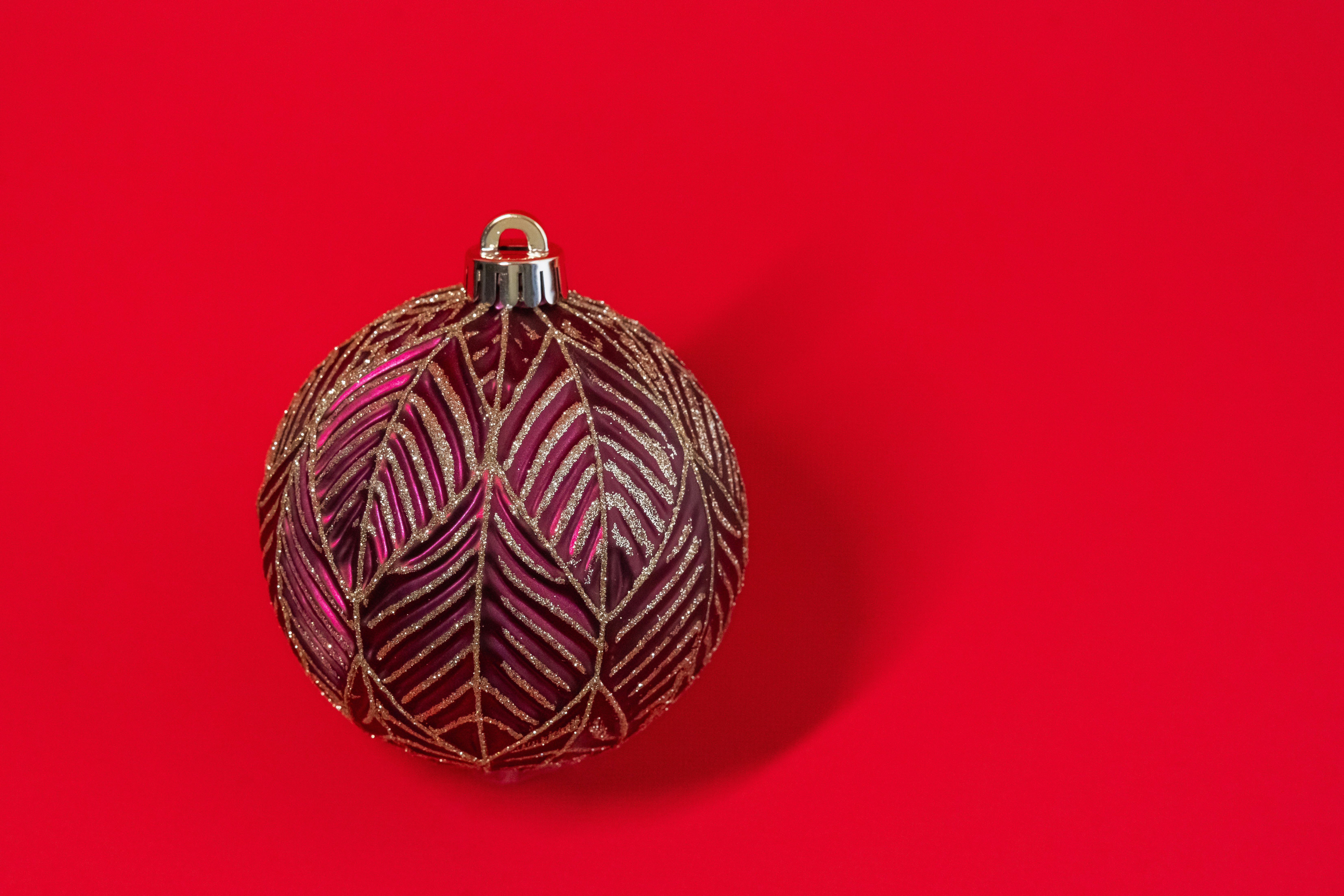 Crimson Veined Ornament on a Red Canvas