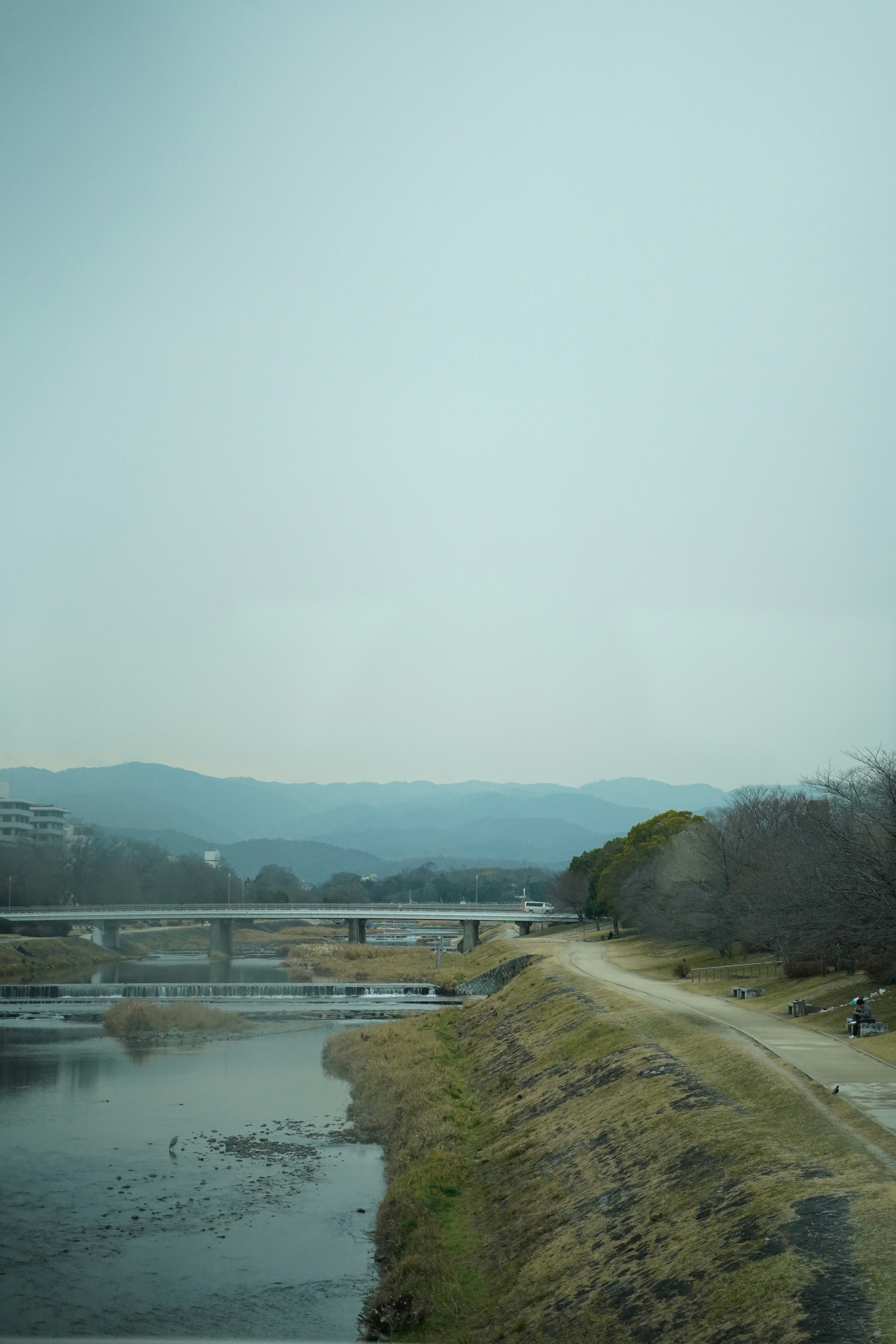 Walkway by a river canal in Japan