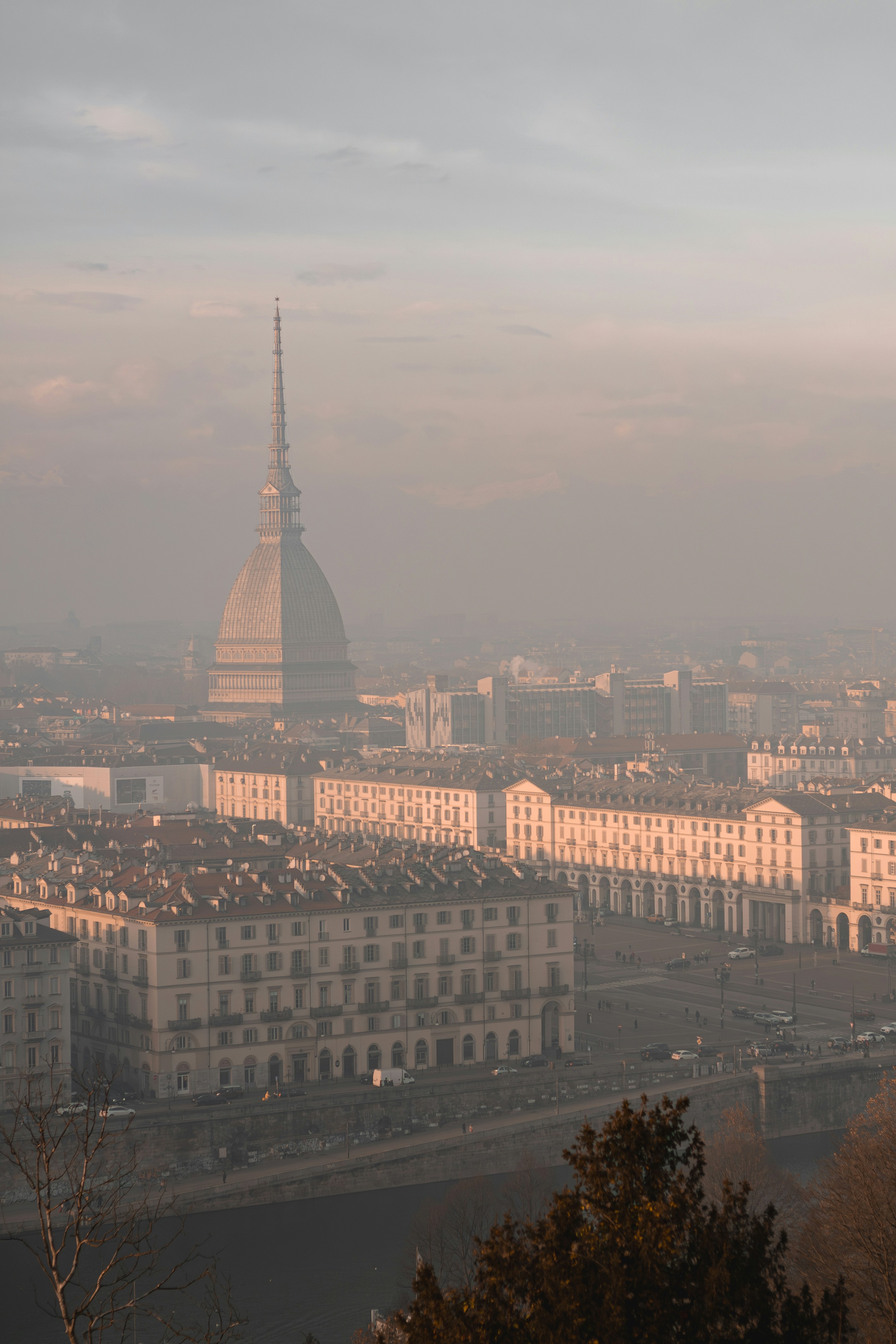 Misty Morning Over Turin's Iconic Skyline