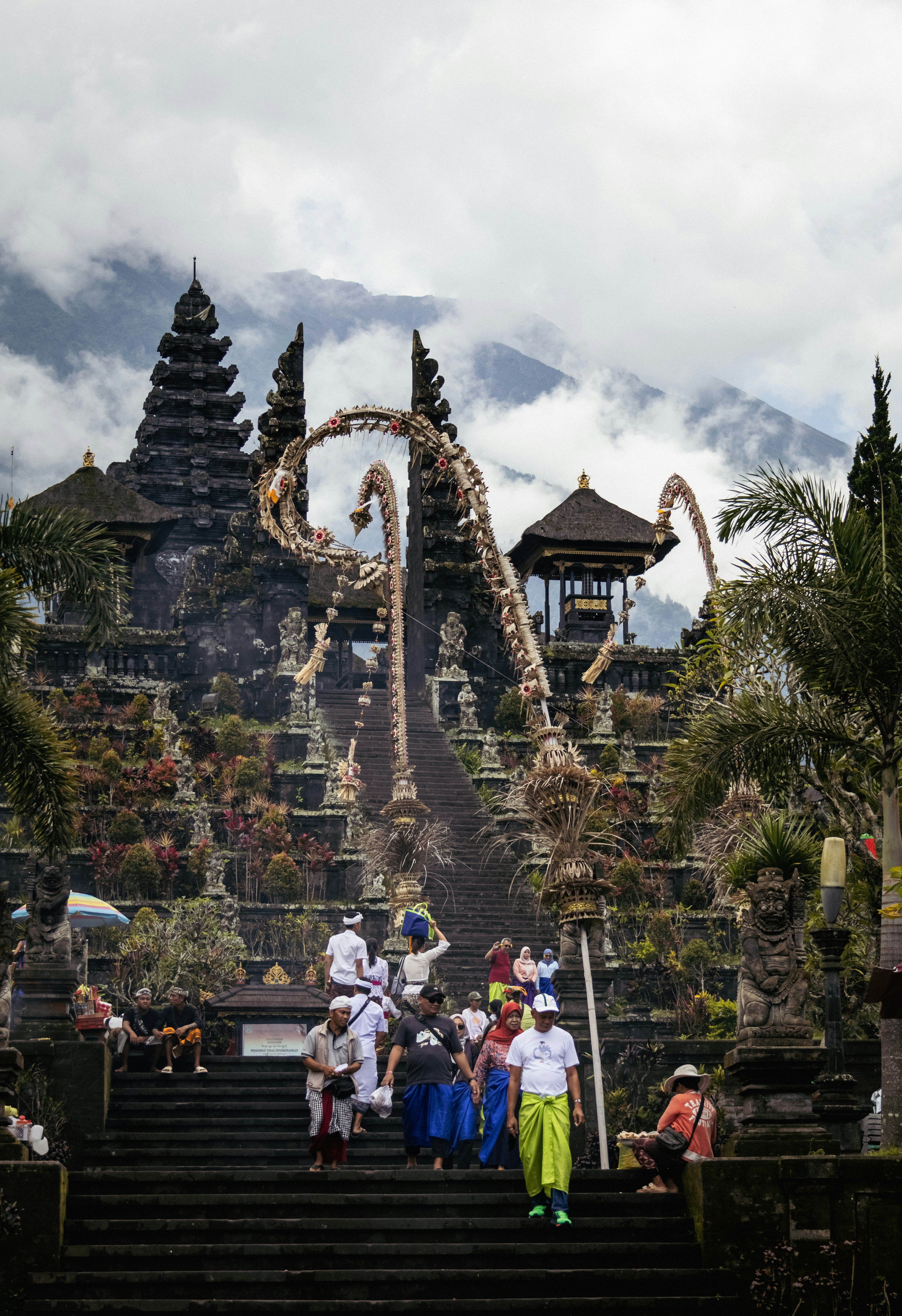 Stairway to the Serpent Arch: A Misty Balinese Temple Moment
