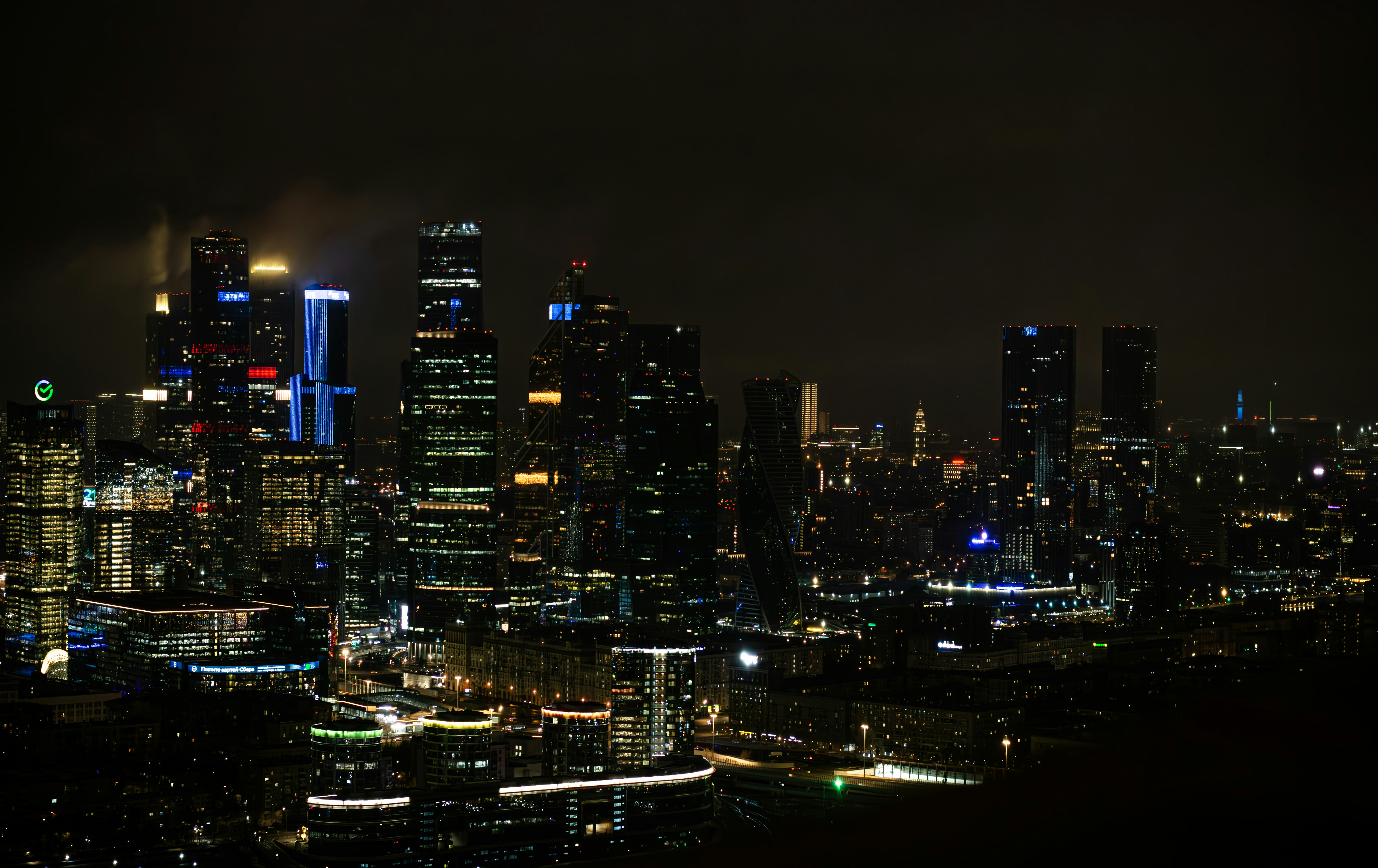 Neon Silence Over the Metropolis: A Night Skyline in Focus