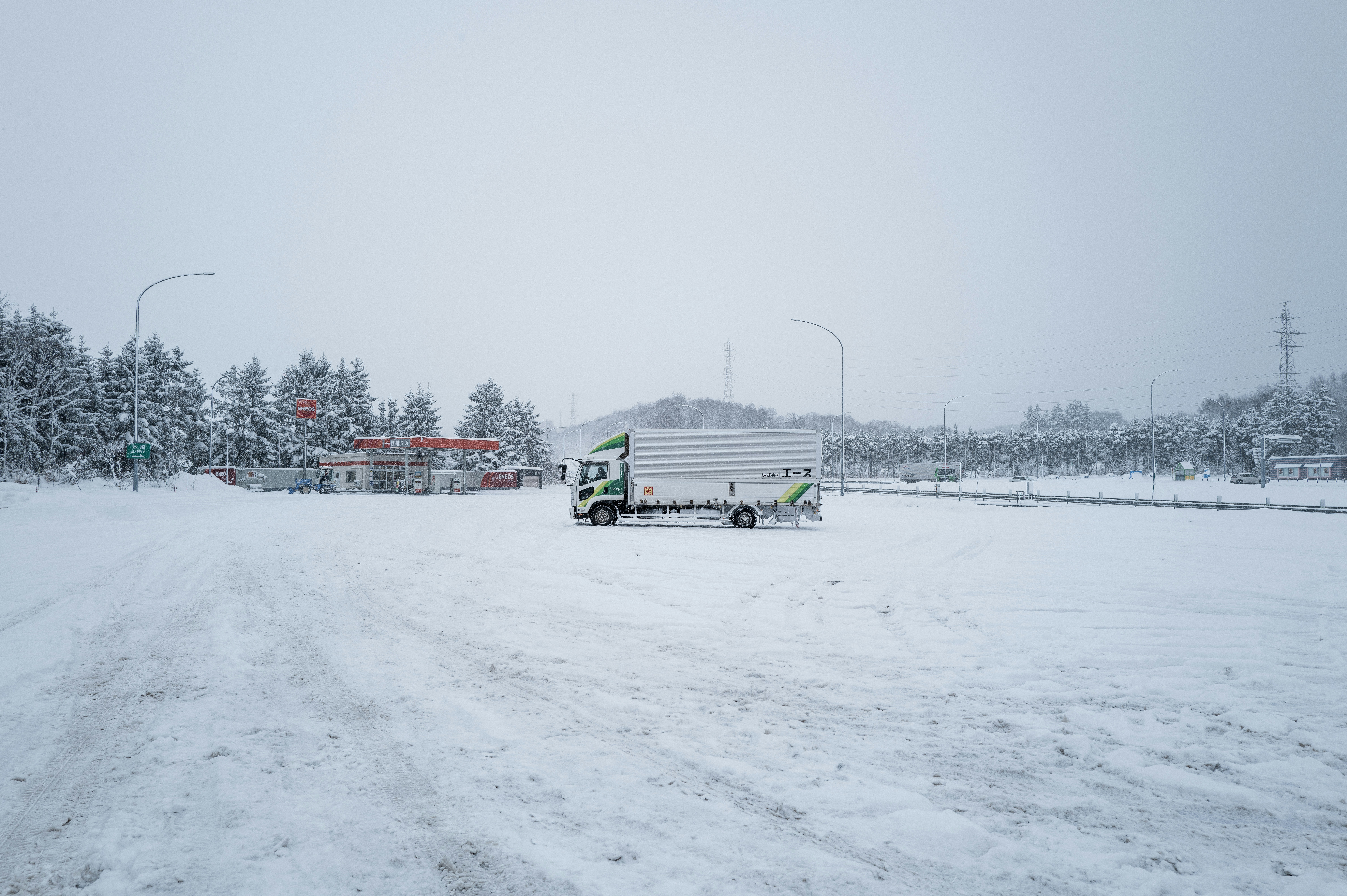 Solitary Truck in Winter's Embrace
