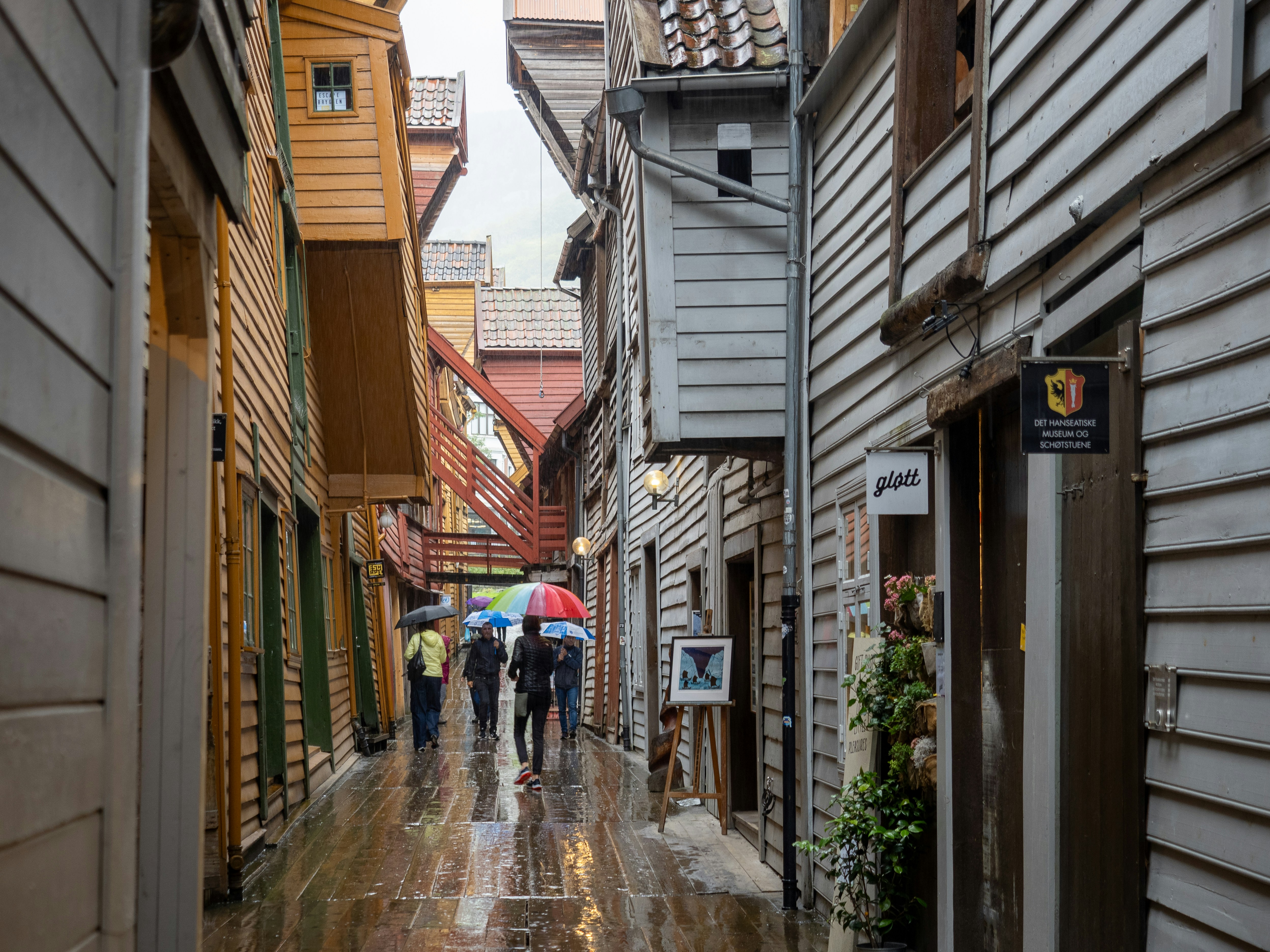A group of people walking down a rain soaked street photo – Free City ...