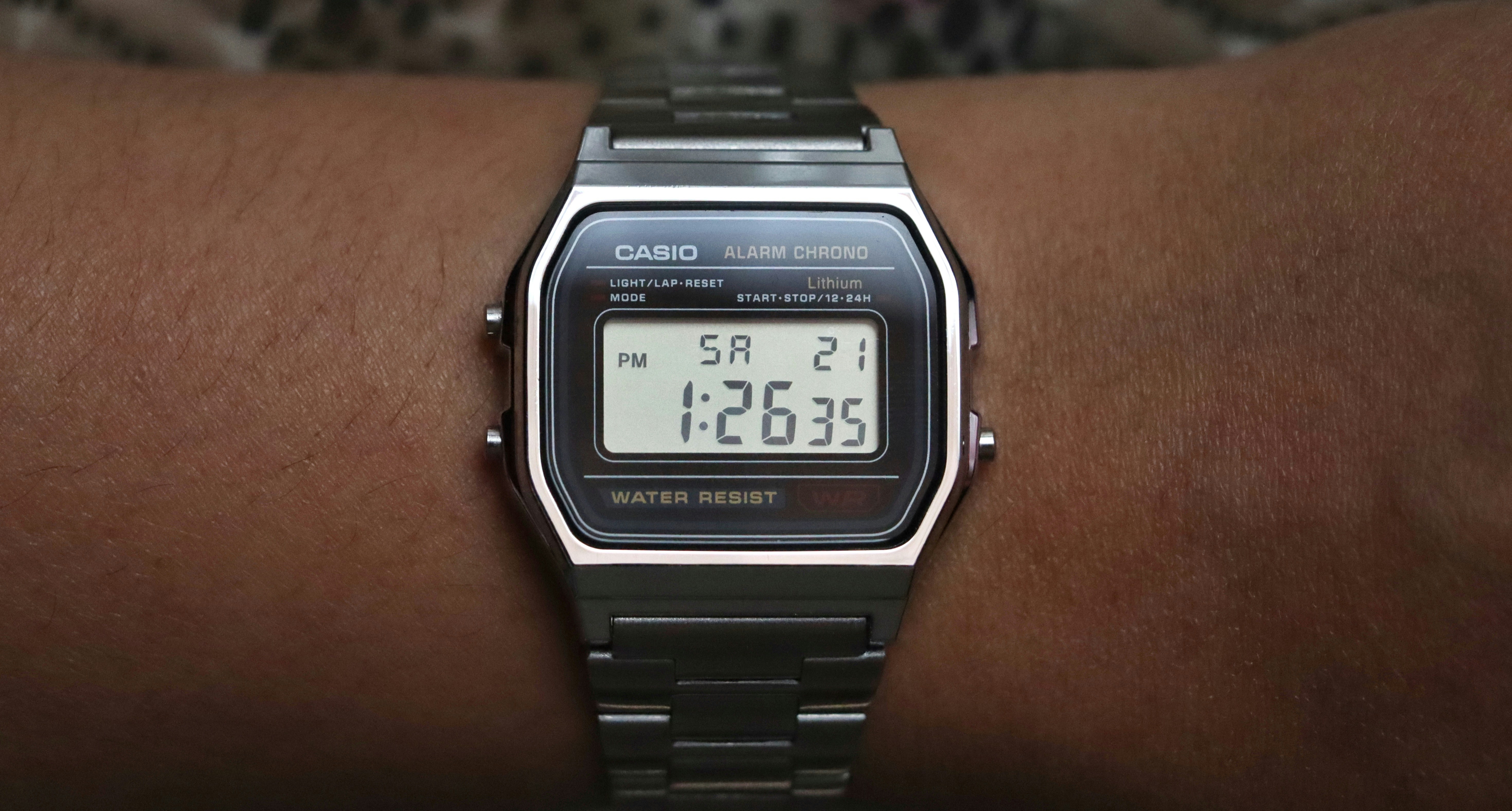 Time in Steel: Close-Up on a Casio Digital Wristwatch