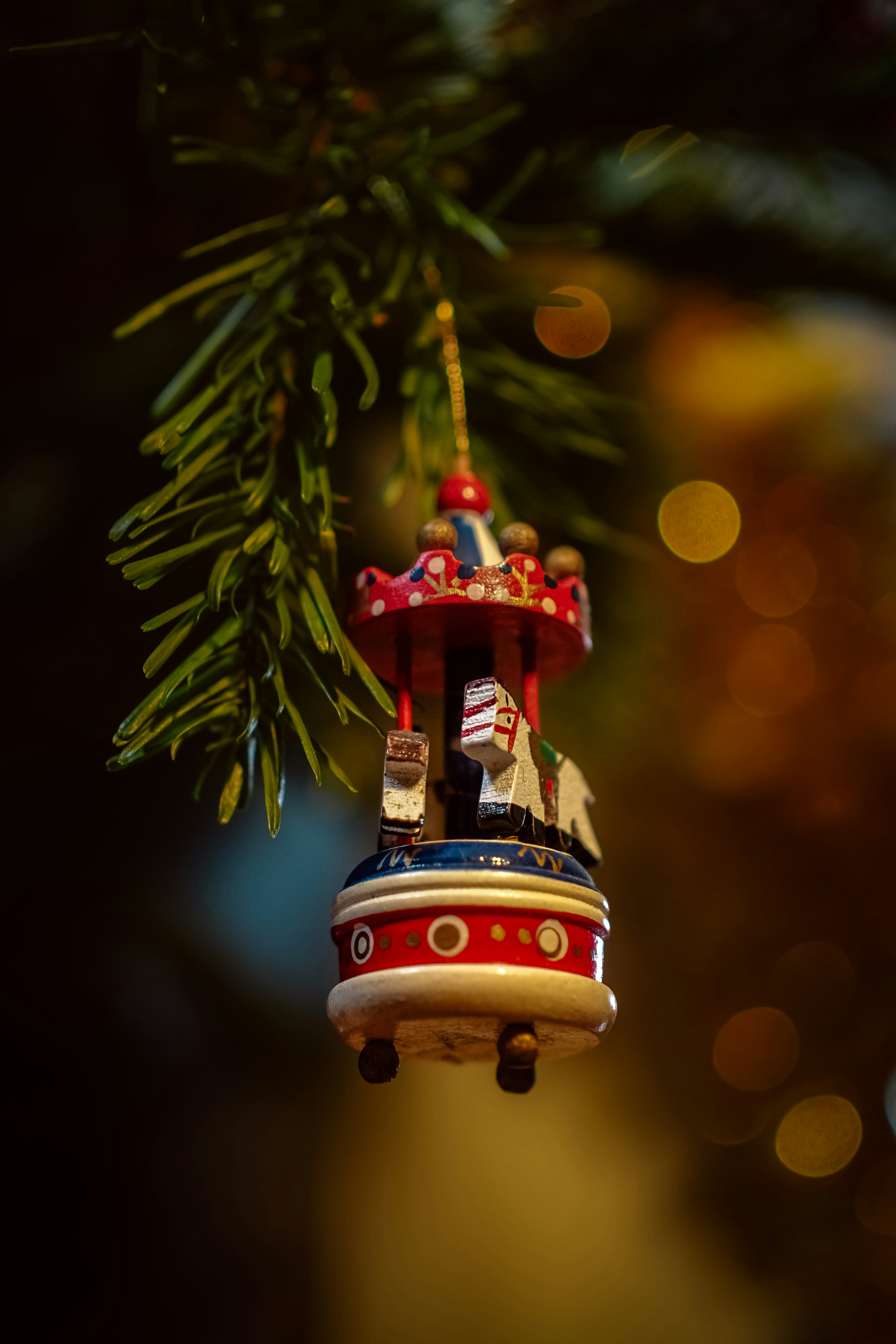 Tiny Nutcracker Nebula: A Christmas Ornament in Soft Focus