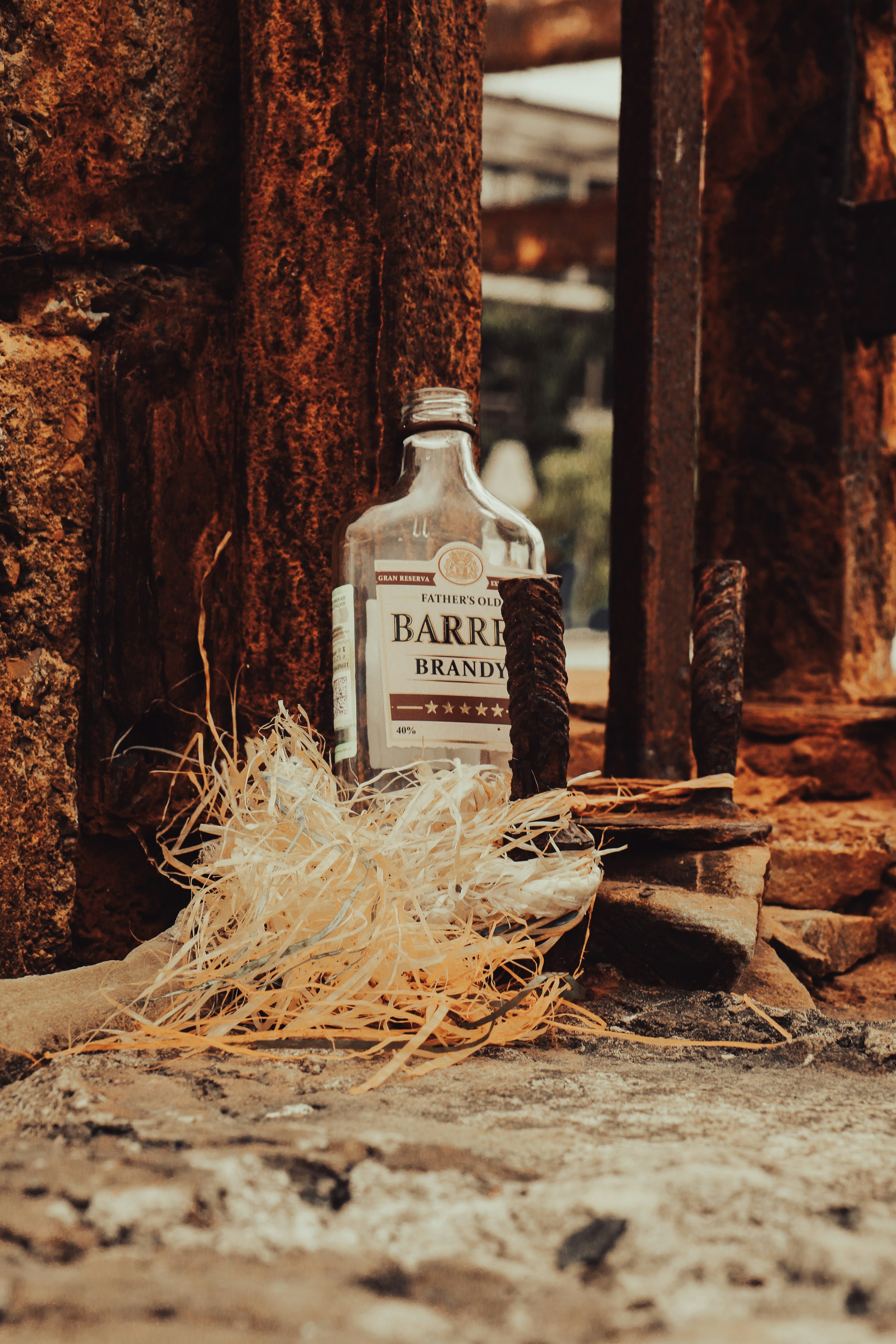 Amber Brandy Guarded by Rust: a Quiet Still Life