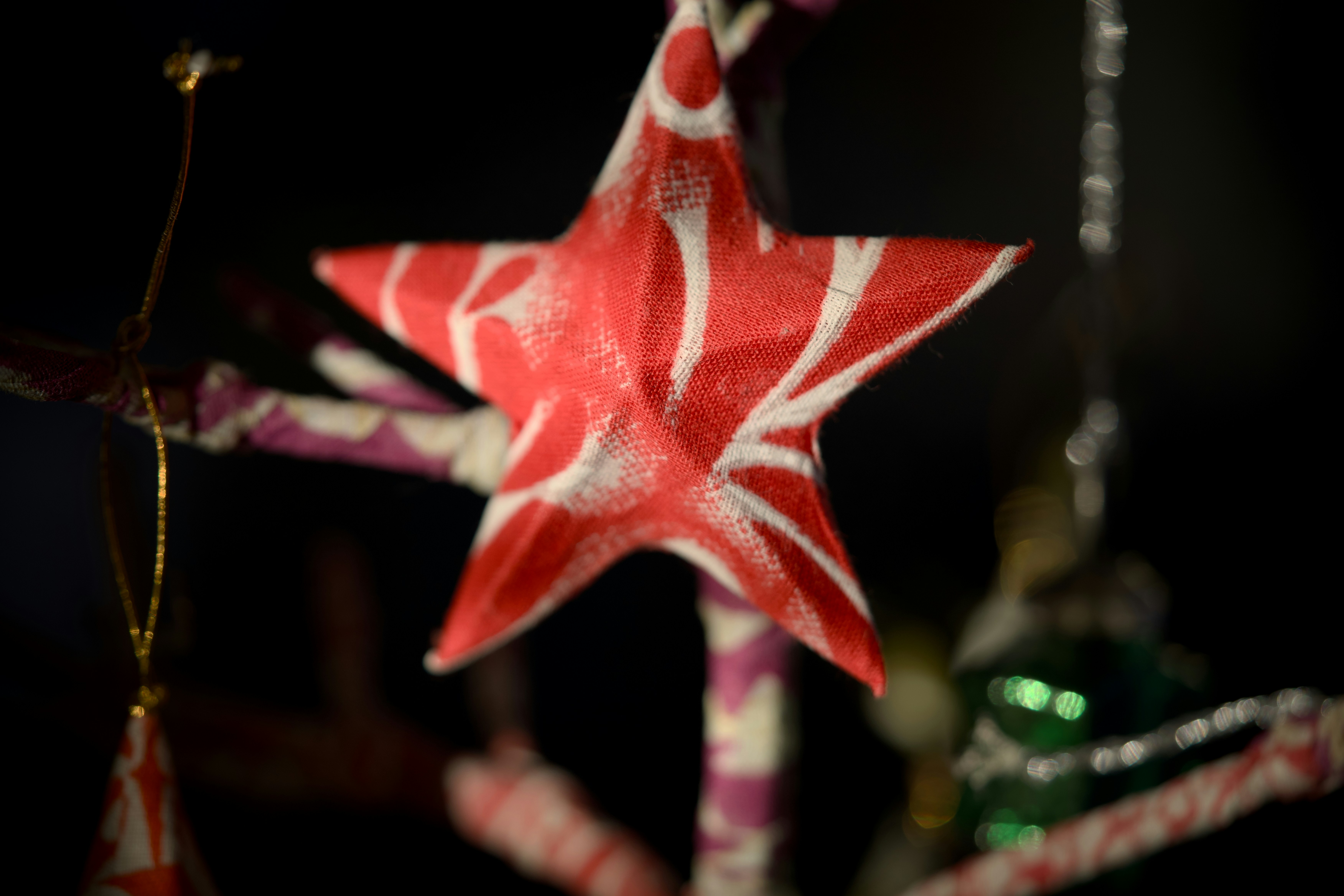 Crimson Star Ornament on a Velvet Night