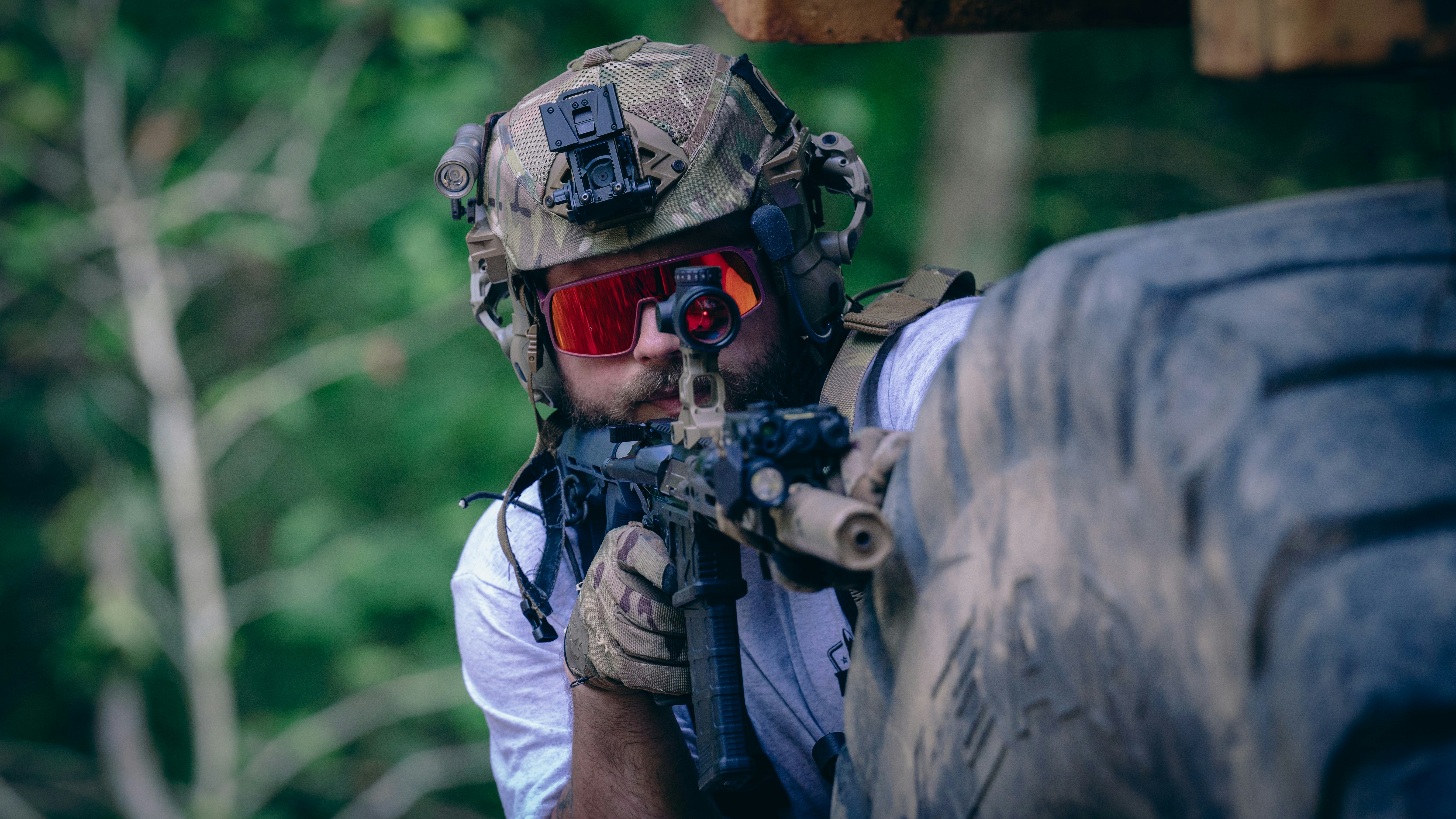 Target in the Crosshairs: Soldier in a Dried Brush Ambush